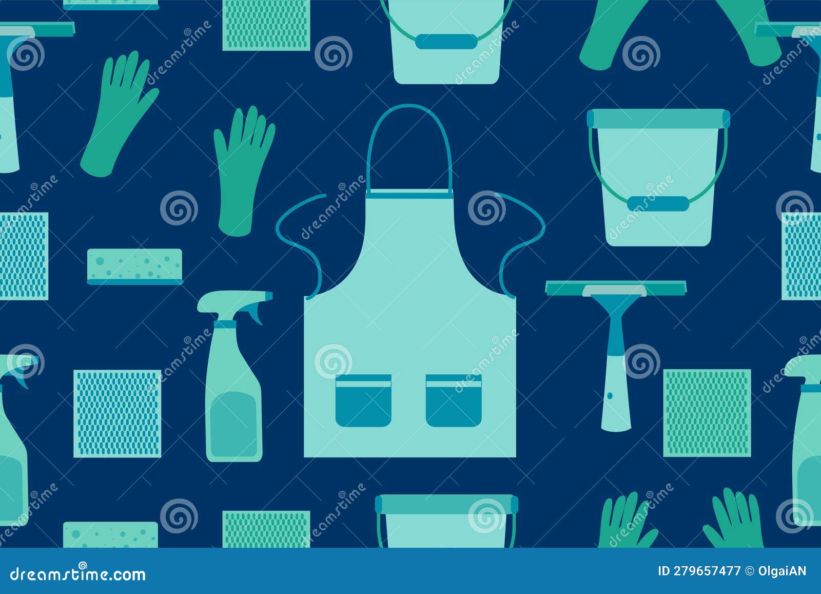 Cleaning Seamless Pattern. Cleaning Tools Vector Cartoon Seamless ...