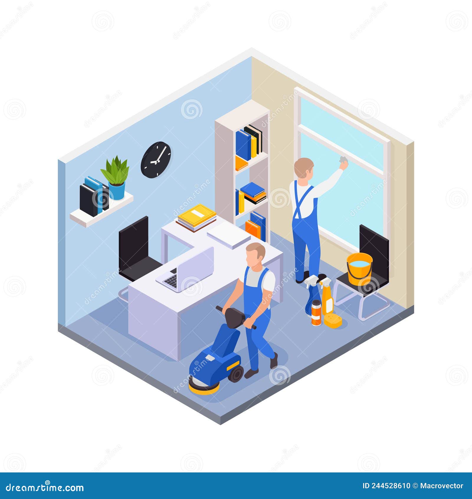 Cleaning Service Composition Stock Vector - Illustration of office ...