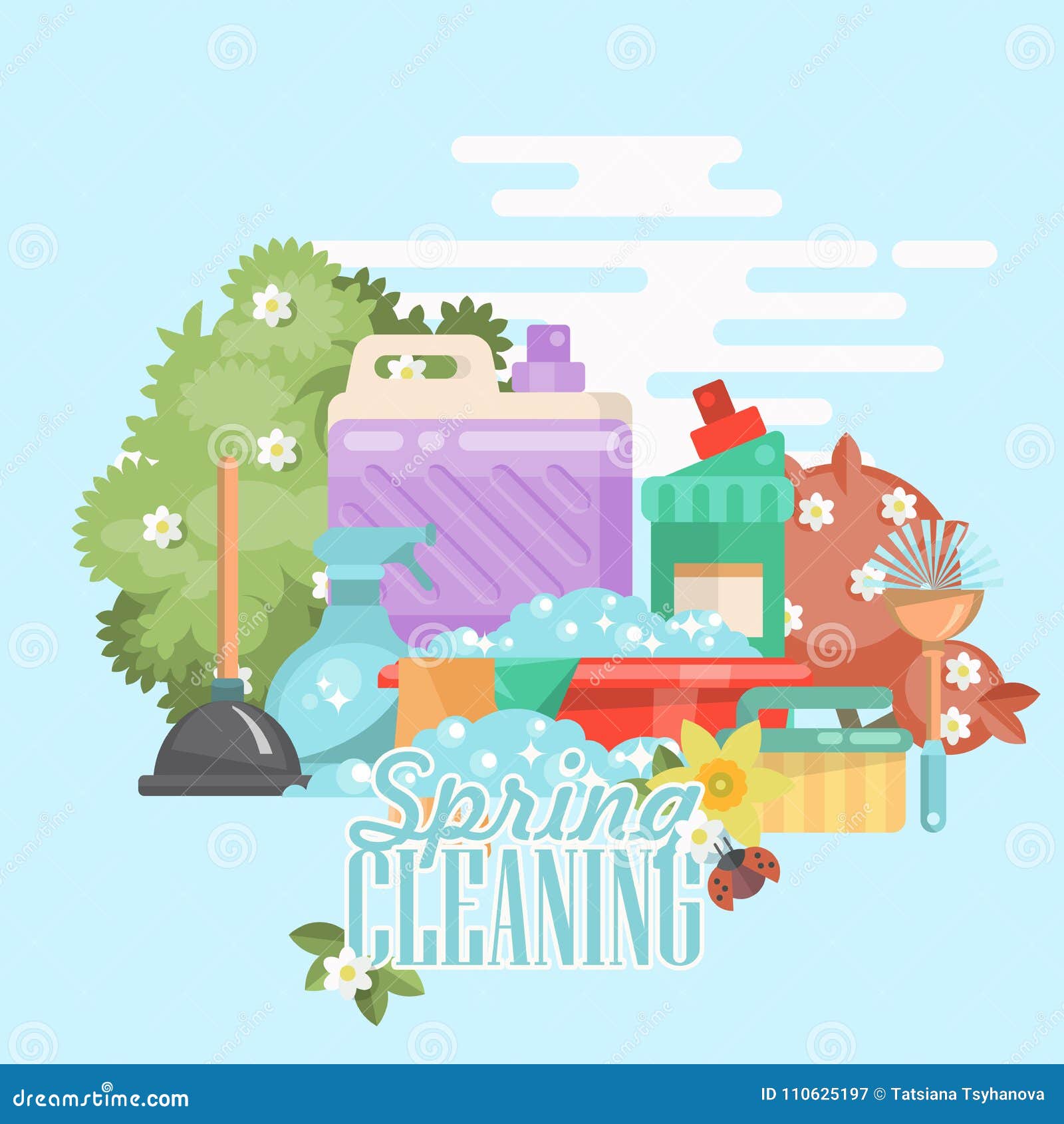 Spring Cleaning Banner. Cleaning Service 24 Hours Vector Illustration ...