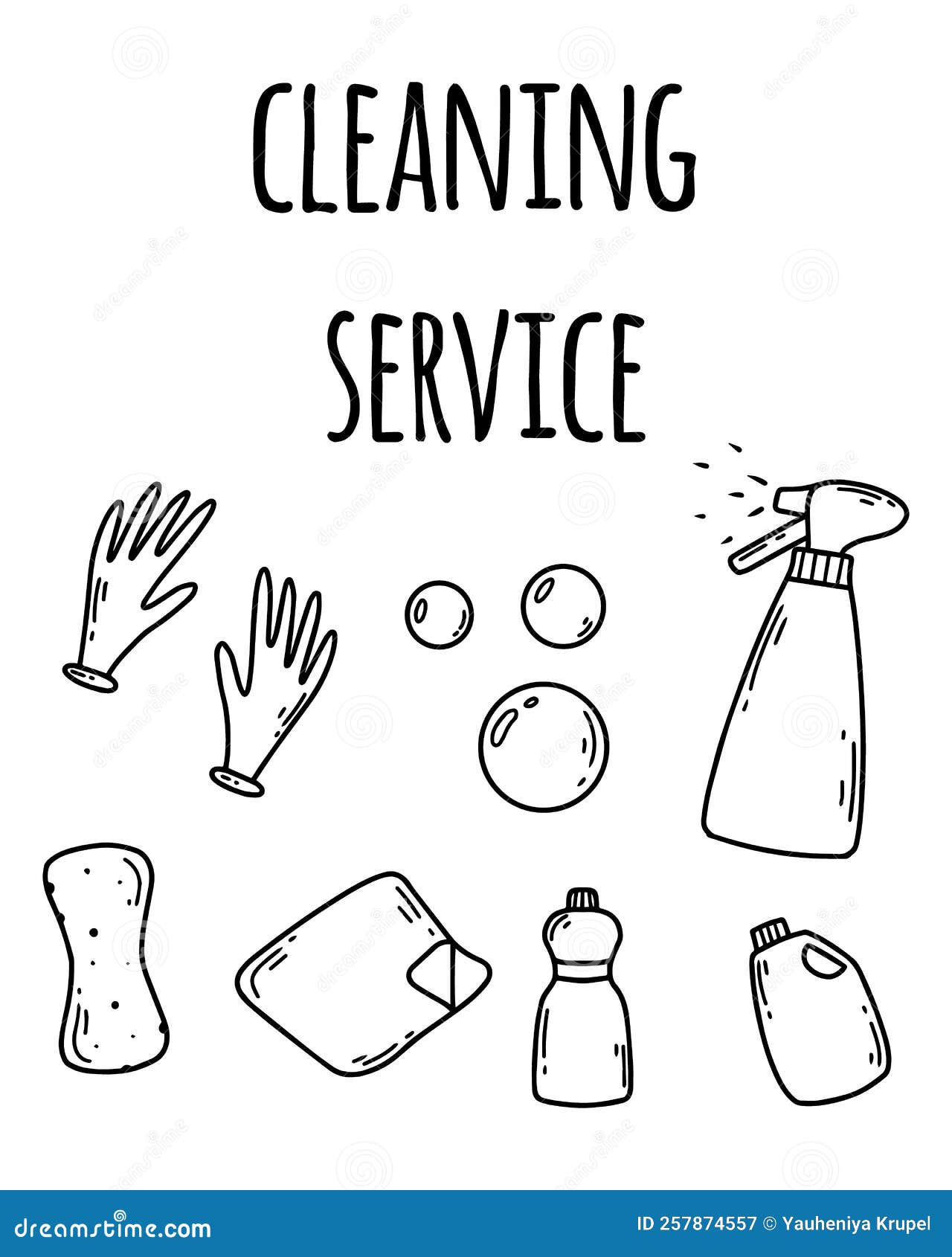 Cleaning Service. House Cleaning. Doodle Style. Cleaning Service Flyer ...