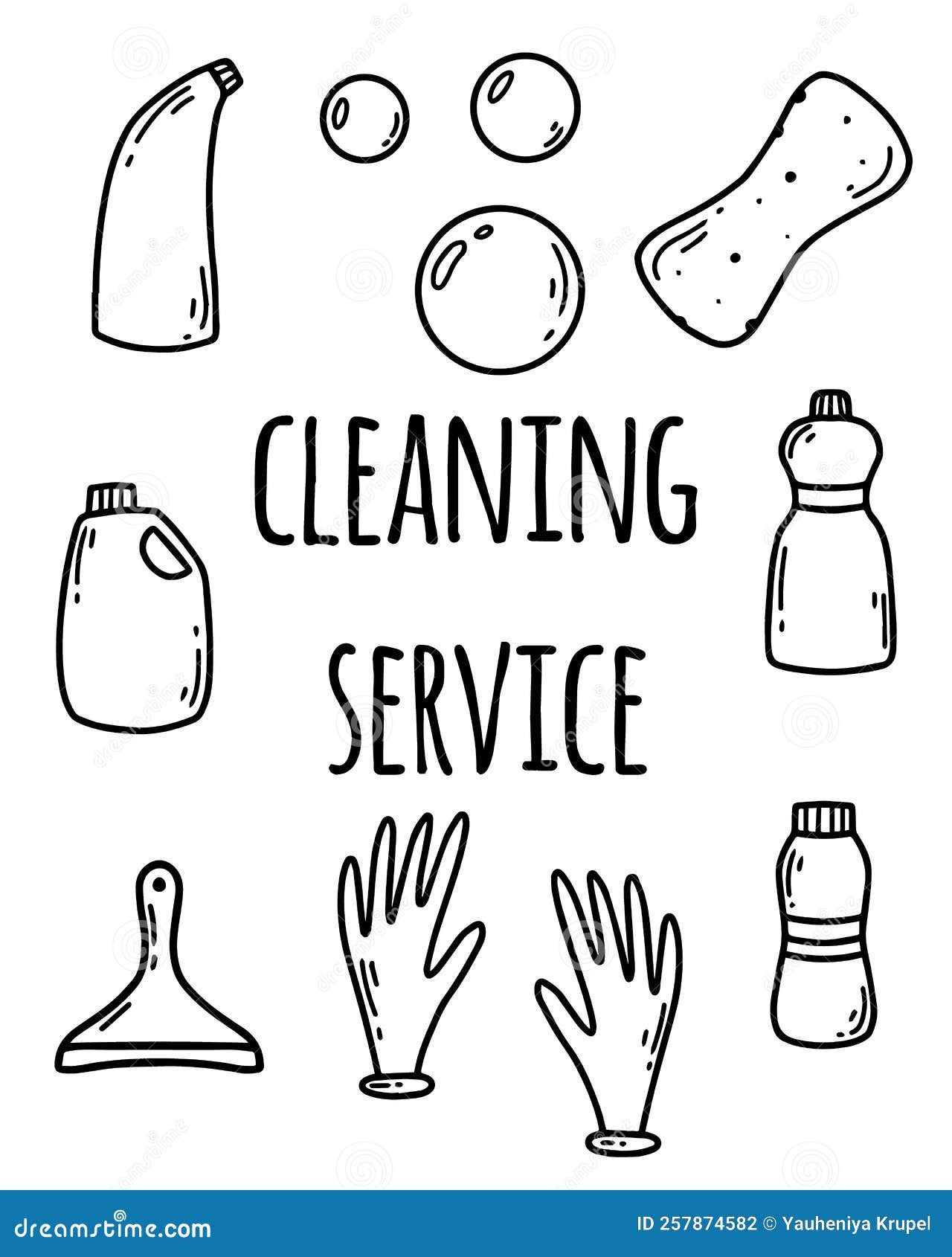 Cleaning Service. House Cleaning. Doodle Style. Cleaning Service Flyer ...