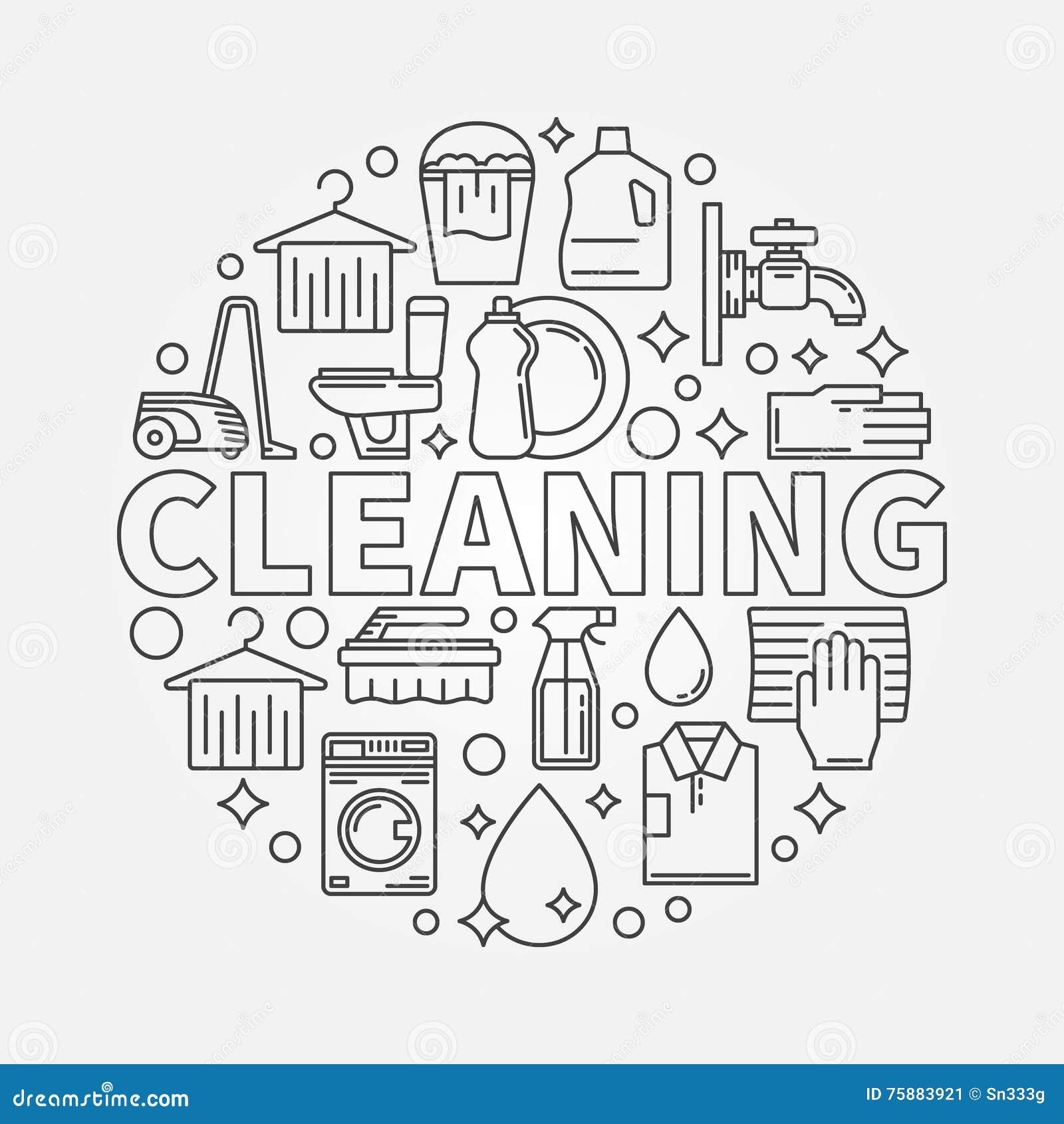 Cleaning Service Illustration Stock Vector - Illustration of household ...