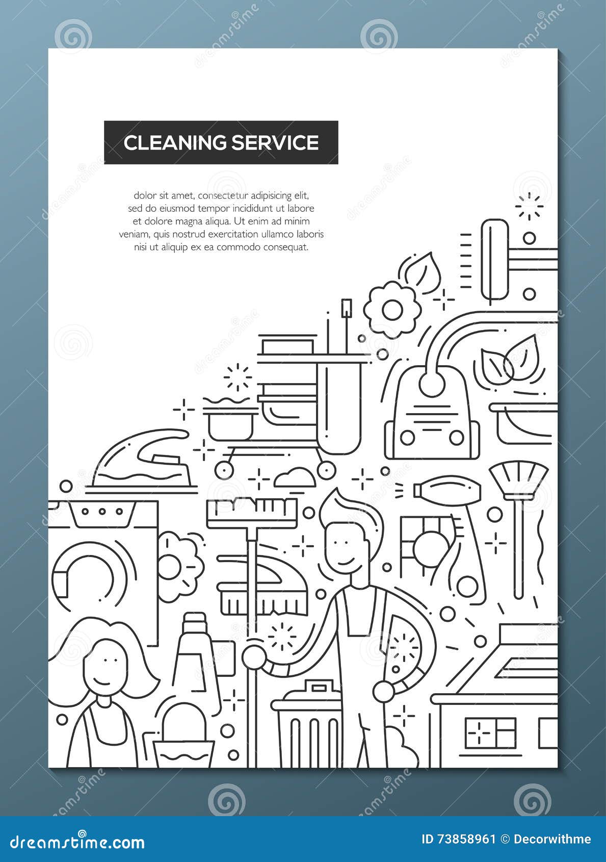 Cleaning Brochure Template Layout Vector Illustration | CartoonDealer ...