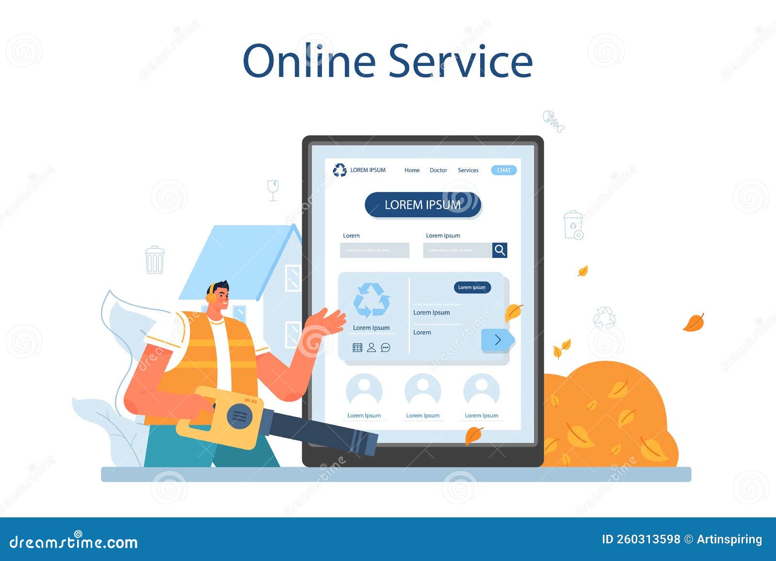 Cleaning Service Online Service or Platform. Cleaning Staff with ...