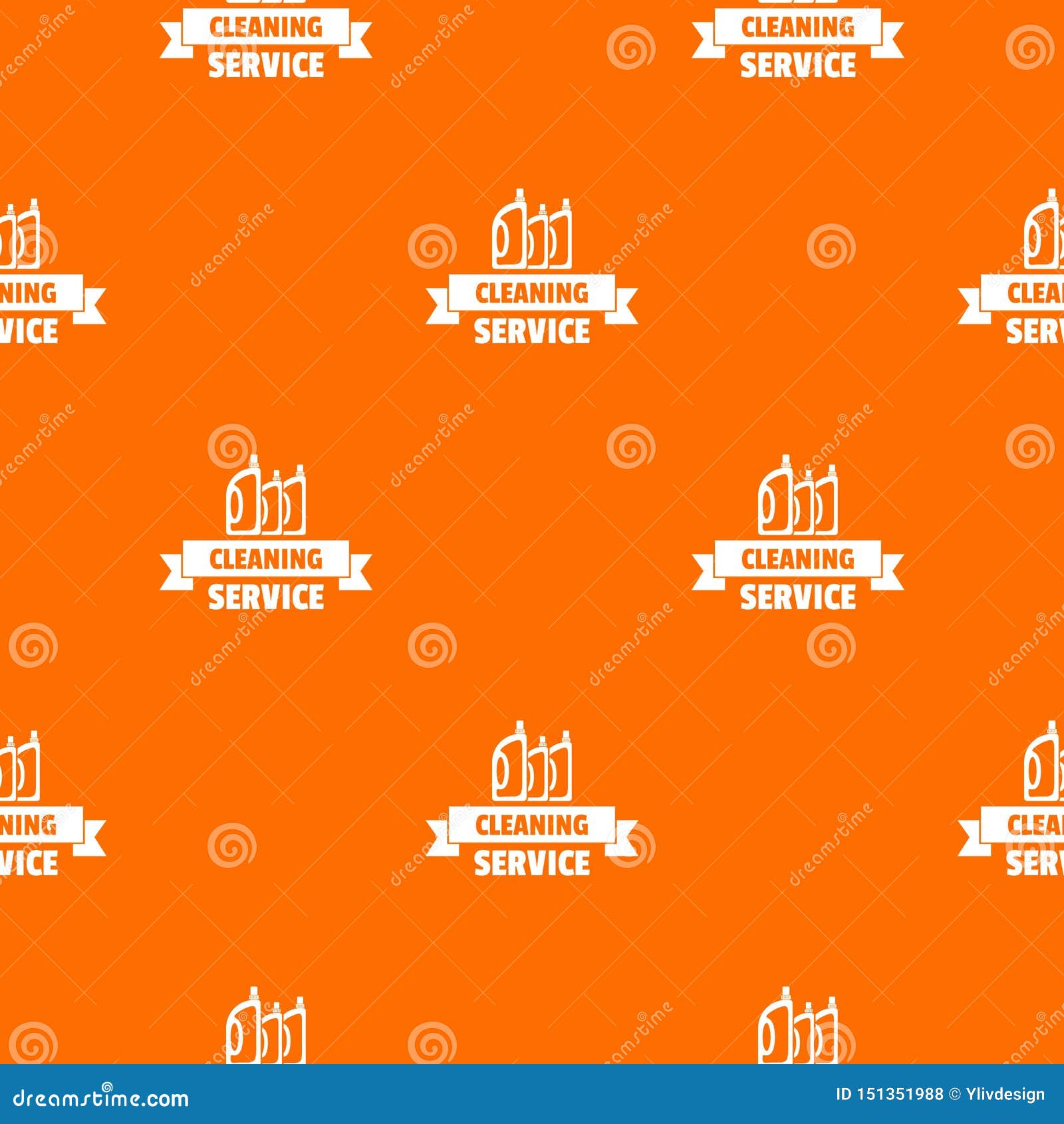 Cleaning Service Pattern Vector Orange Stock Vector - Illustration of ...