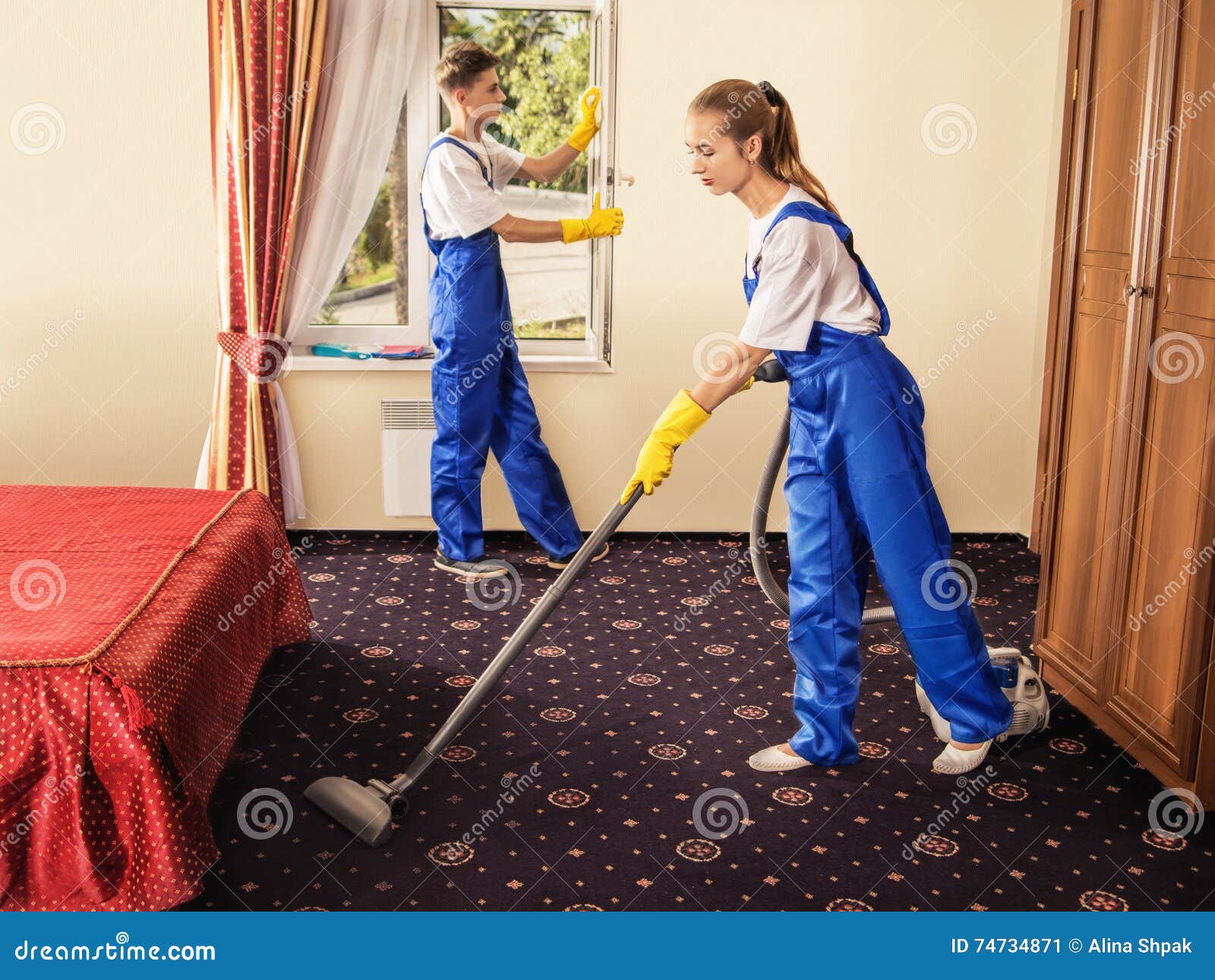 Cleaning Service with Professional Equipment during Work Stock Image ...