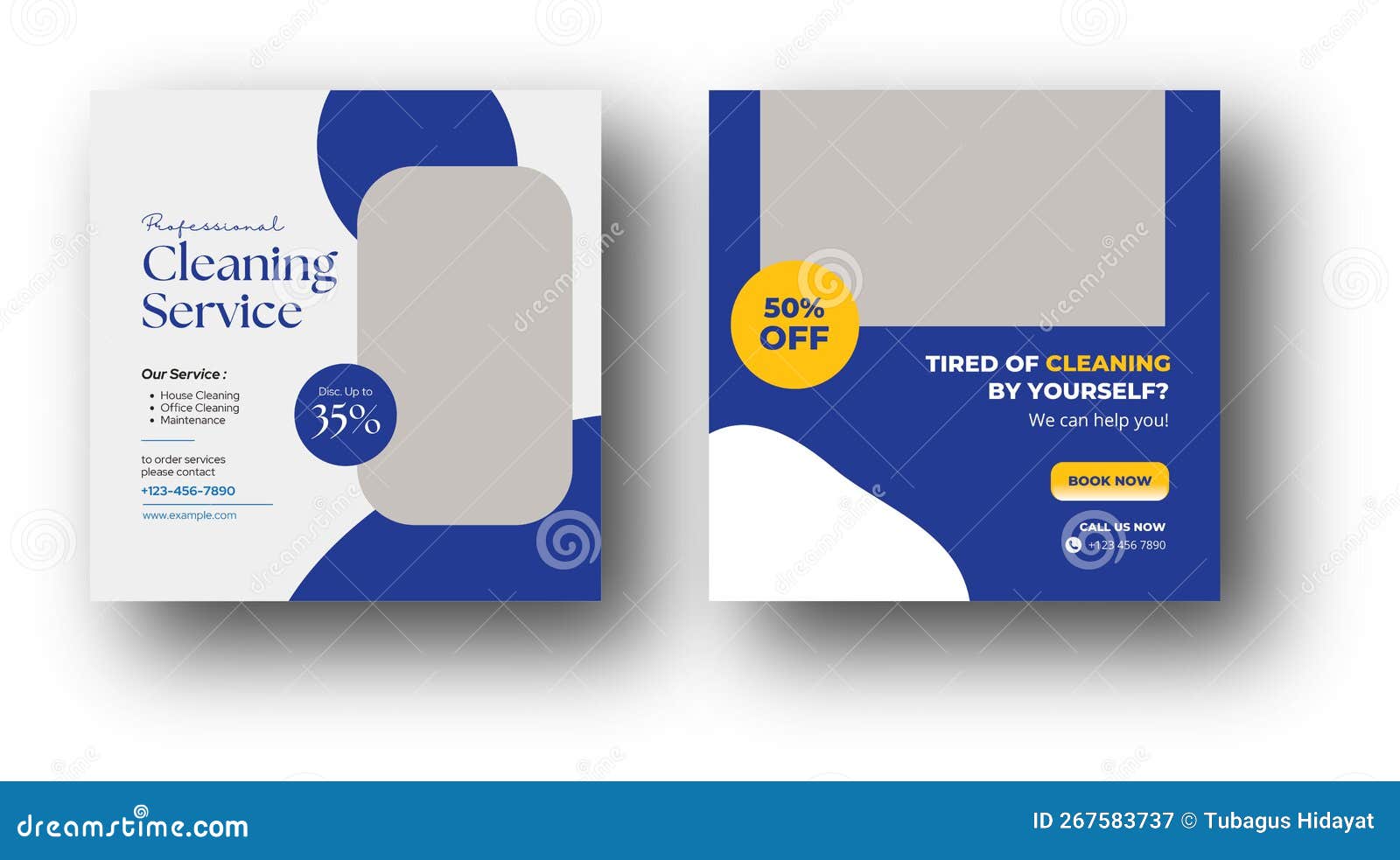 Cleaning Service Social Media Post Template Design Stock Vector ...