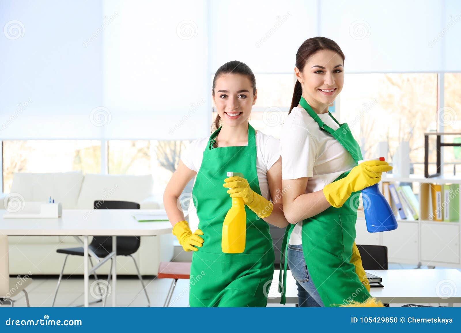 Cleaning Service Team Working Stock Photo - Image of professional ...