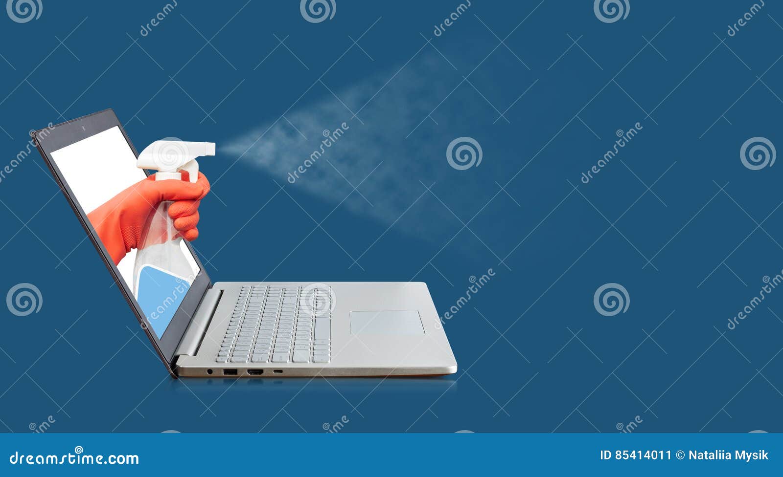 Cleaning Service Worker in the Computer. Stock Image - Image of chores ...