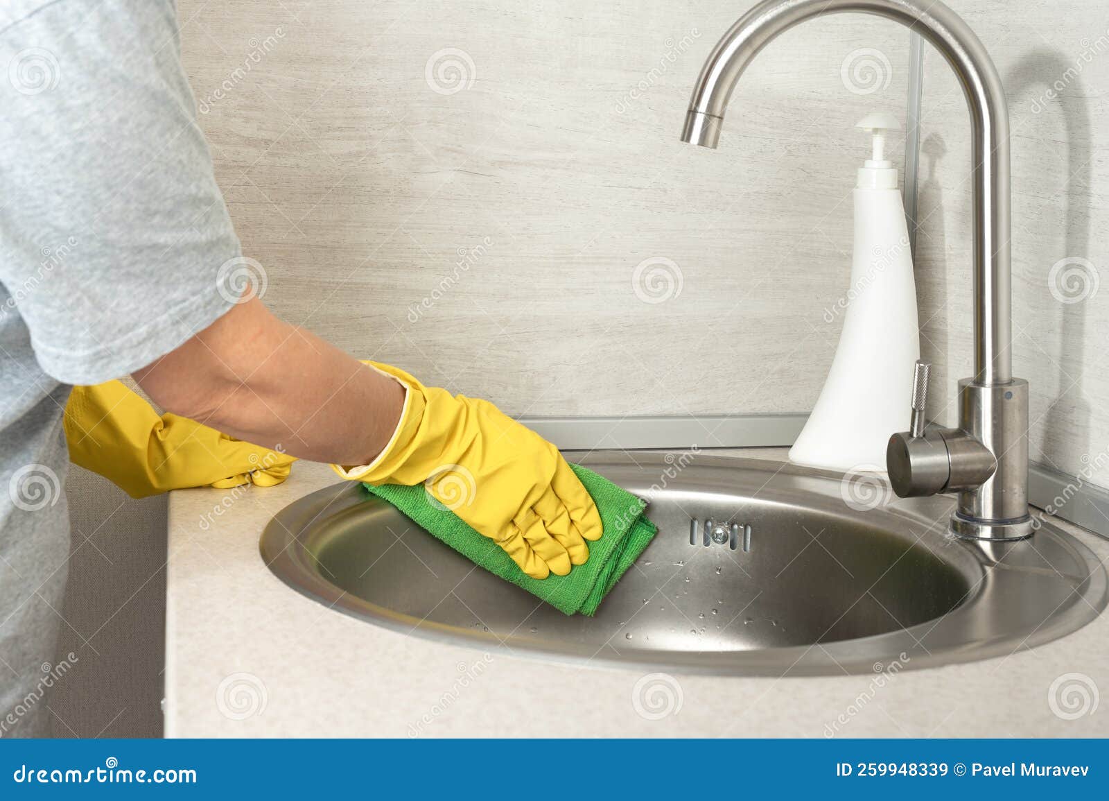 Sanitizing Table With Alcohol Disinfectant Spray Bottle In Restaurant ...