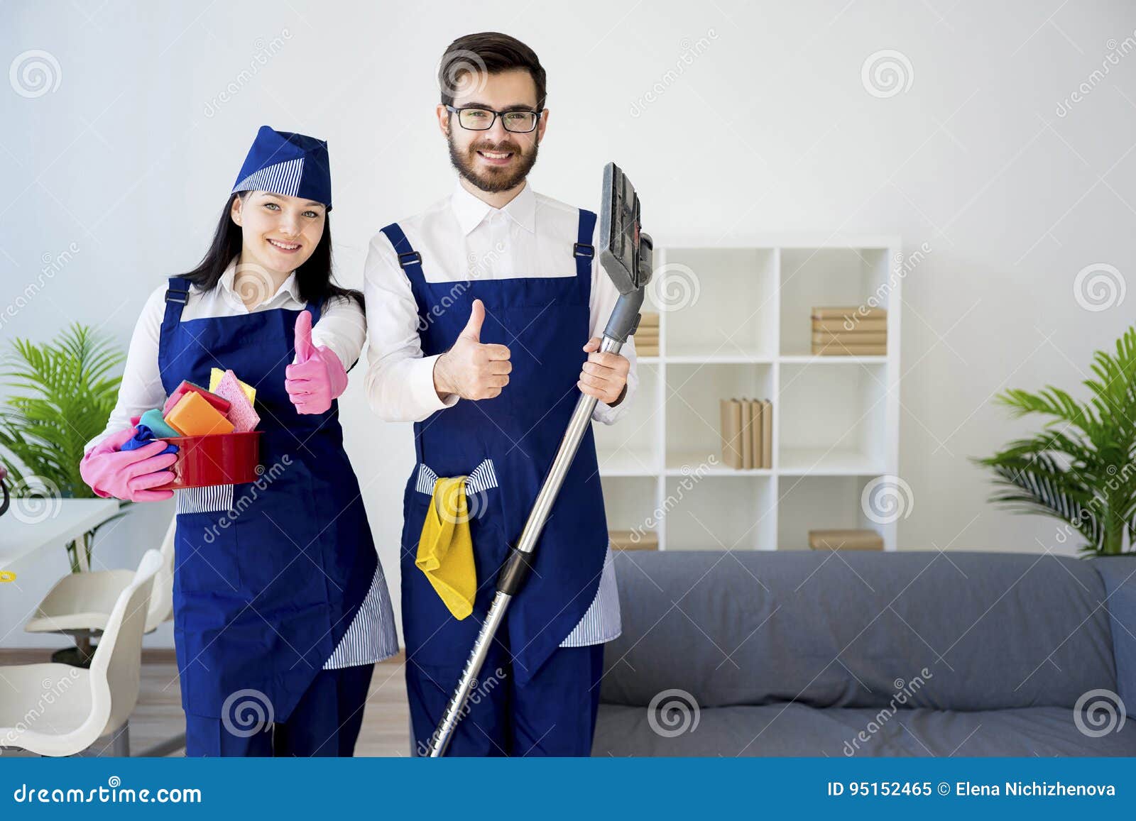 Cleaning service workers stock image. Image of house - 95152465