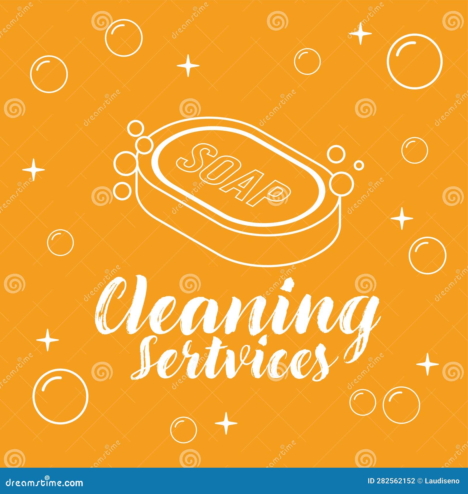 Cleaning Services Poster with Isolated Soap Icon Vector Stock Vector ...
