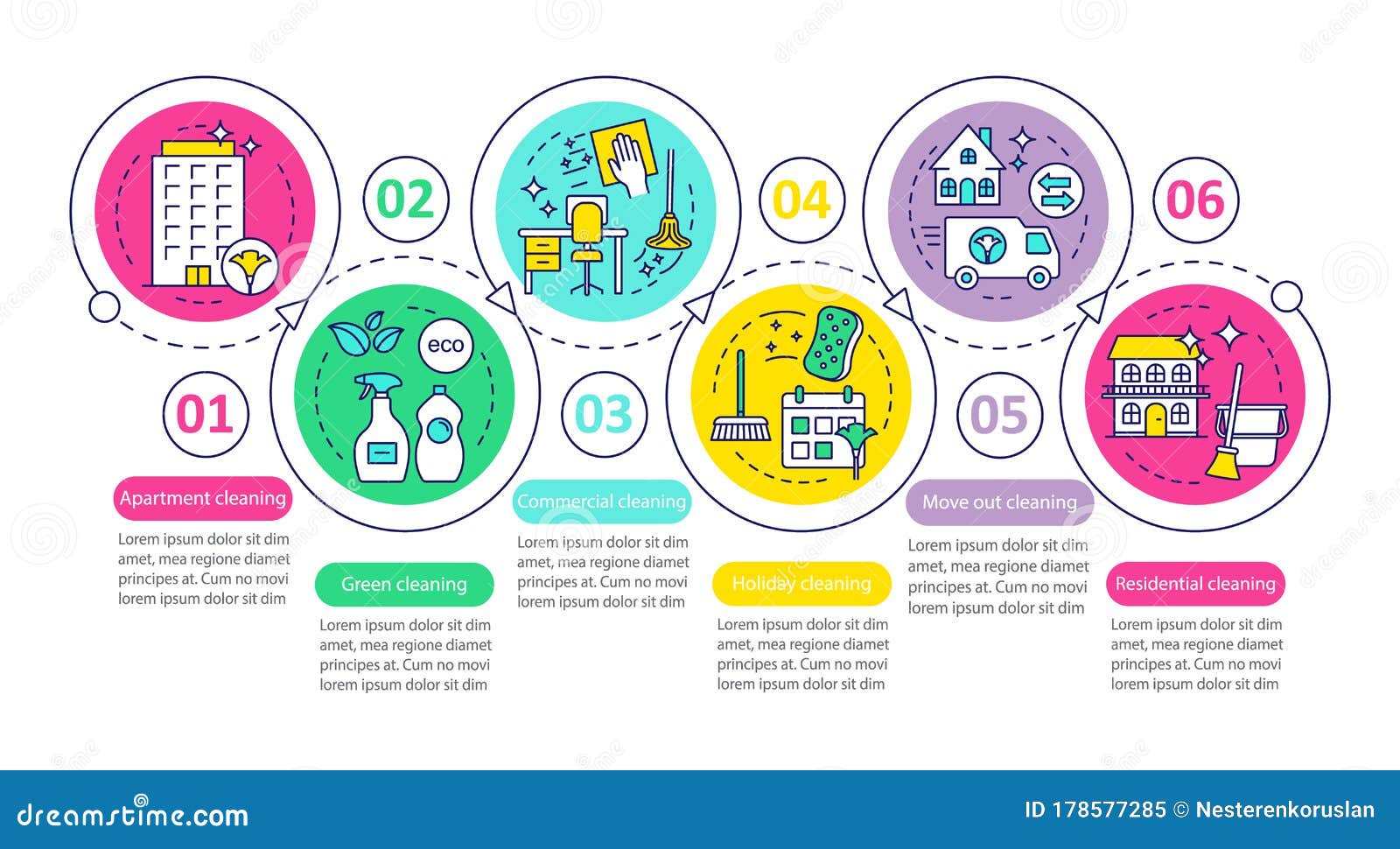 Cleaning Services Vector Infographic Template Stock Vector ...