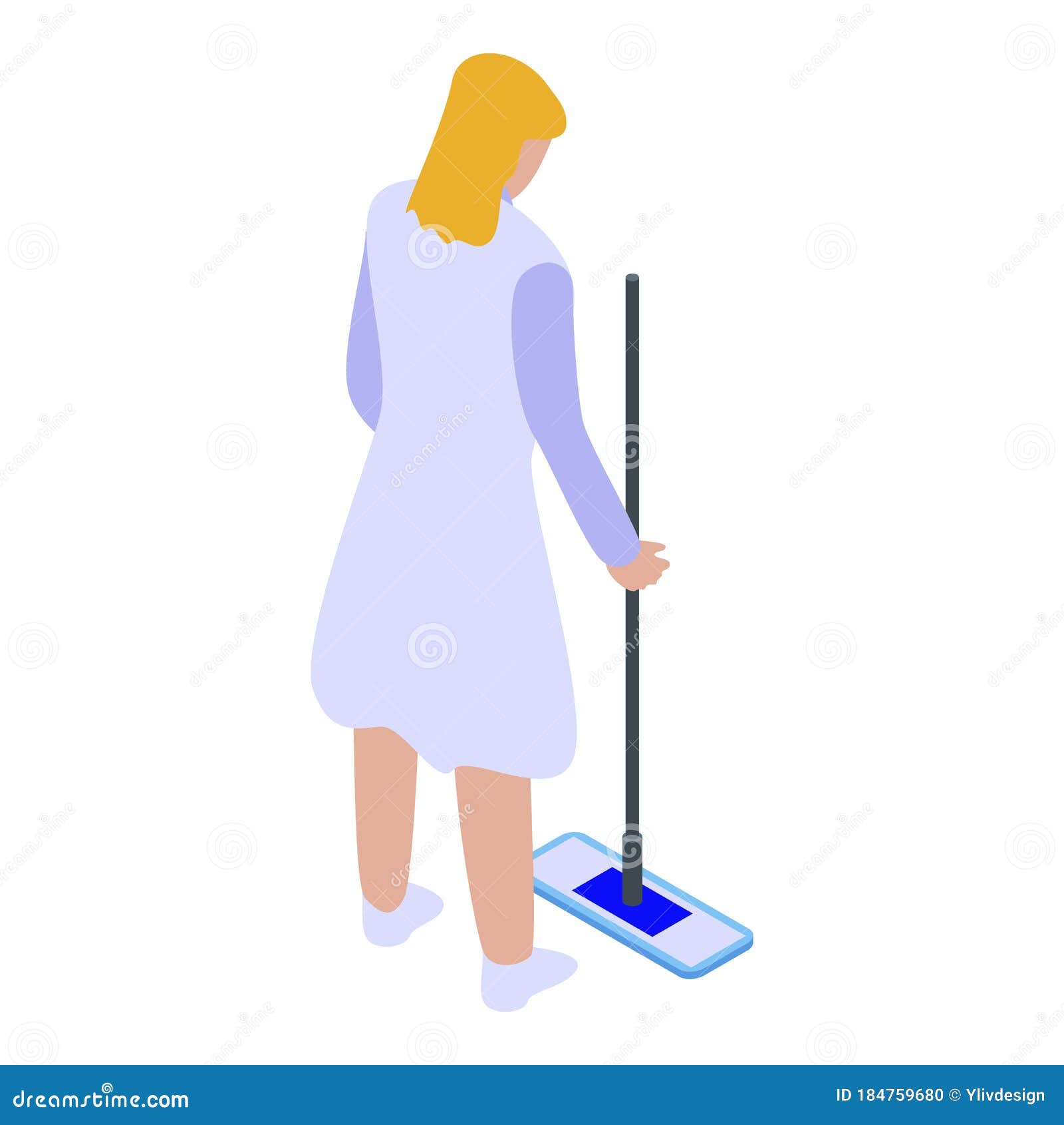 Cleaning Services Woman Icon, Isometric Style Stock Vector ...