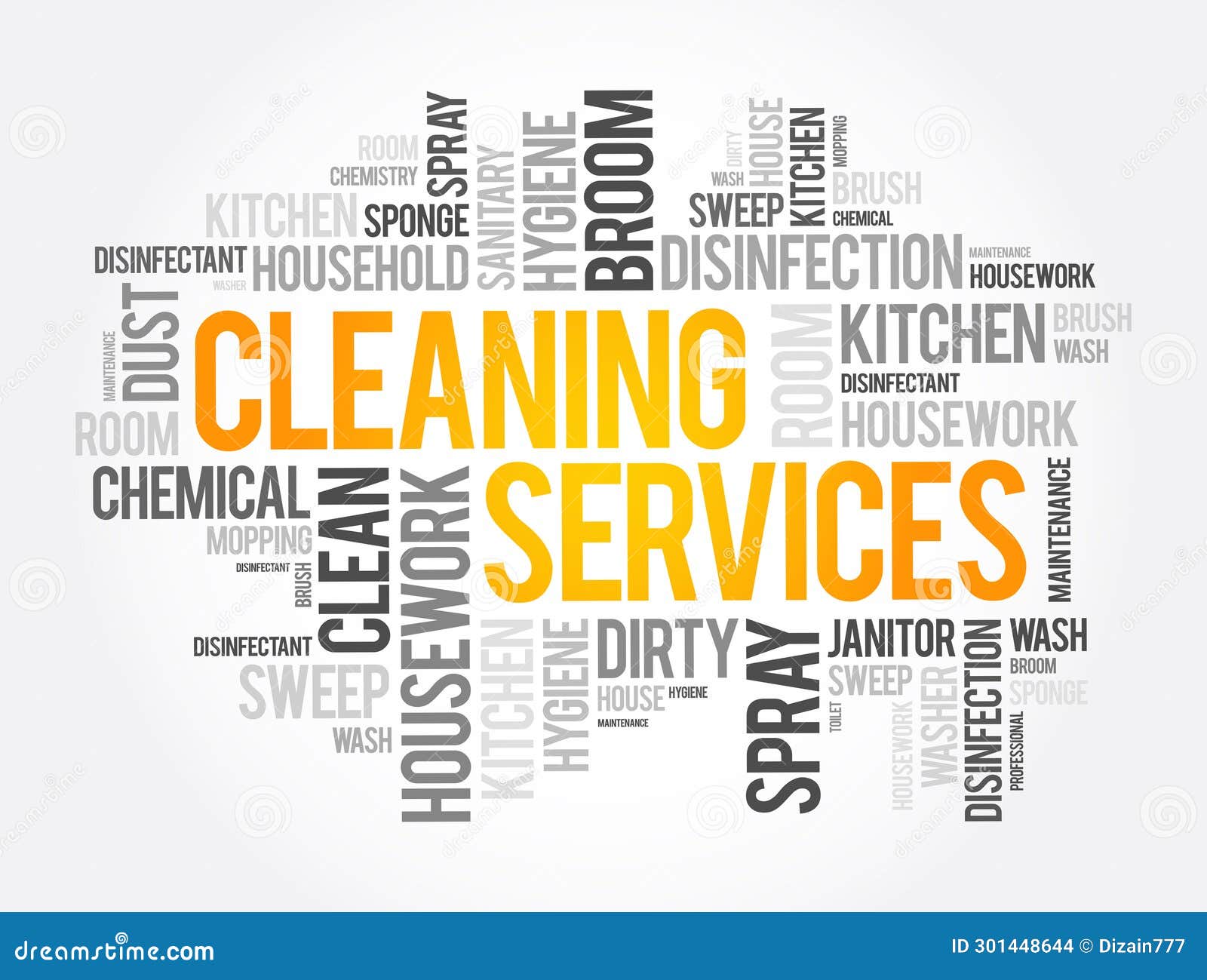 Cleaning Services Word Cloud Collage, Concept Background Stock ...