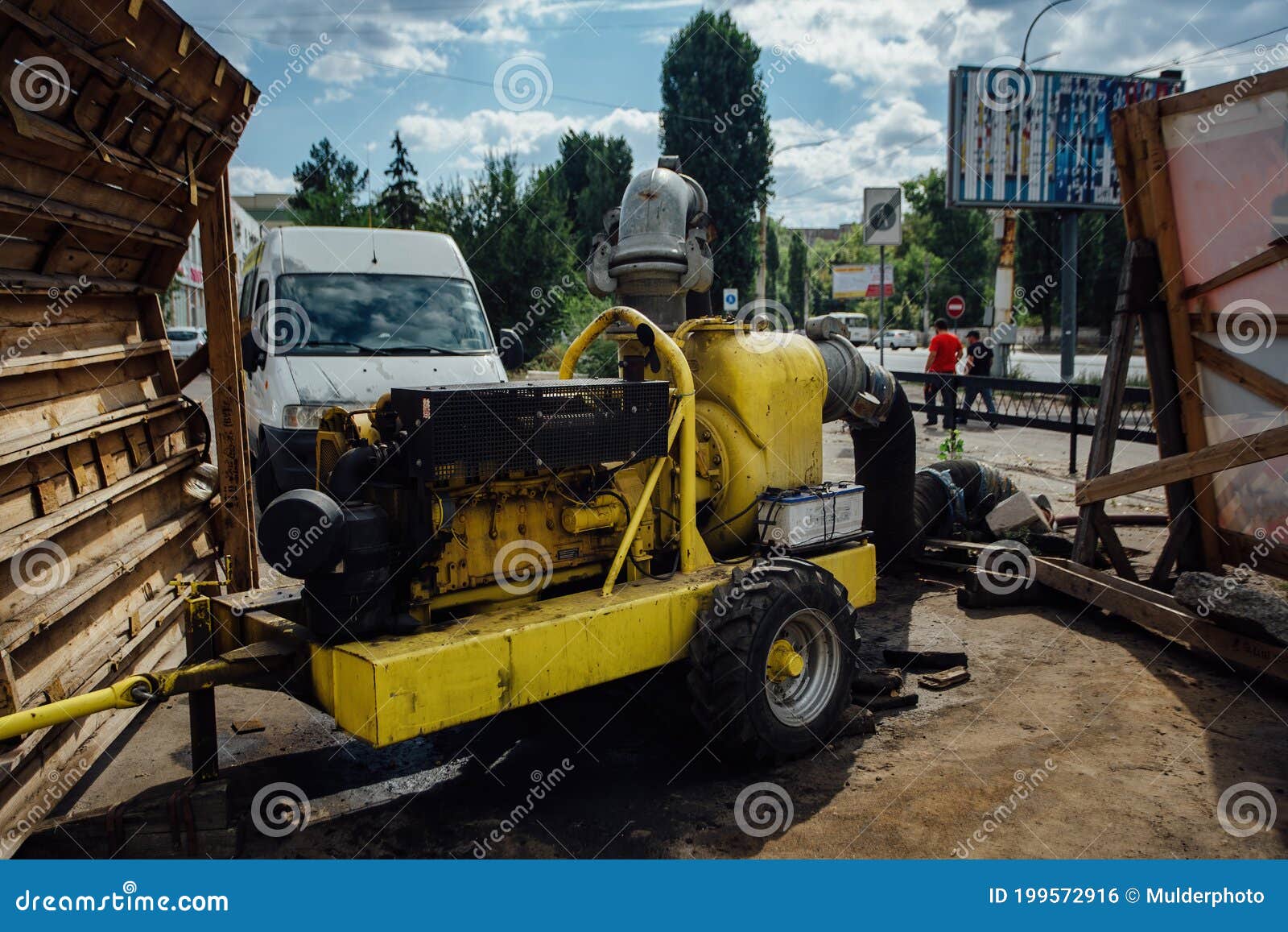A Specialized Car On The Street. Cleaning Sewer Manholes Royalty-Free ...