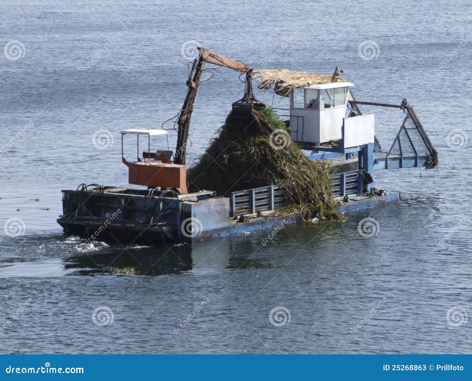 Cleaning Ship on Water Surface Stock Image - Image of object, garbage ...