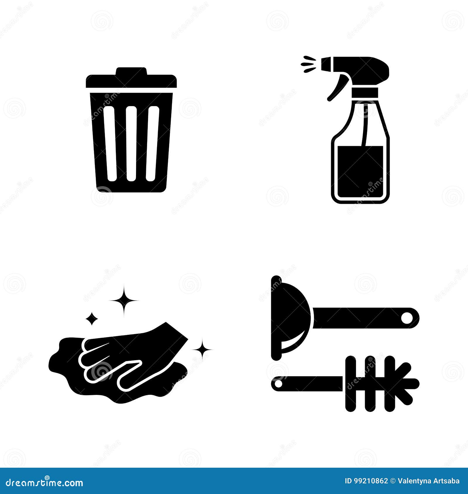 Cleaning. Simple Related Vector Icons Stock Vector - Illustration of ...