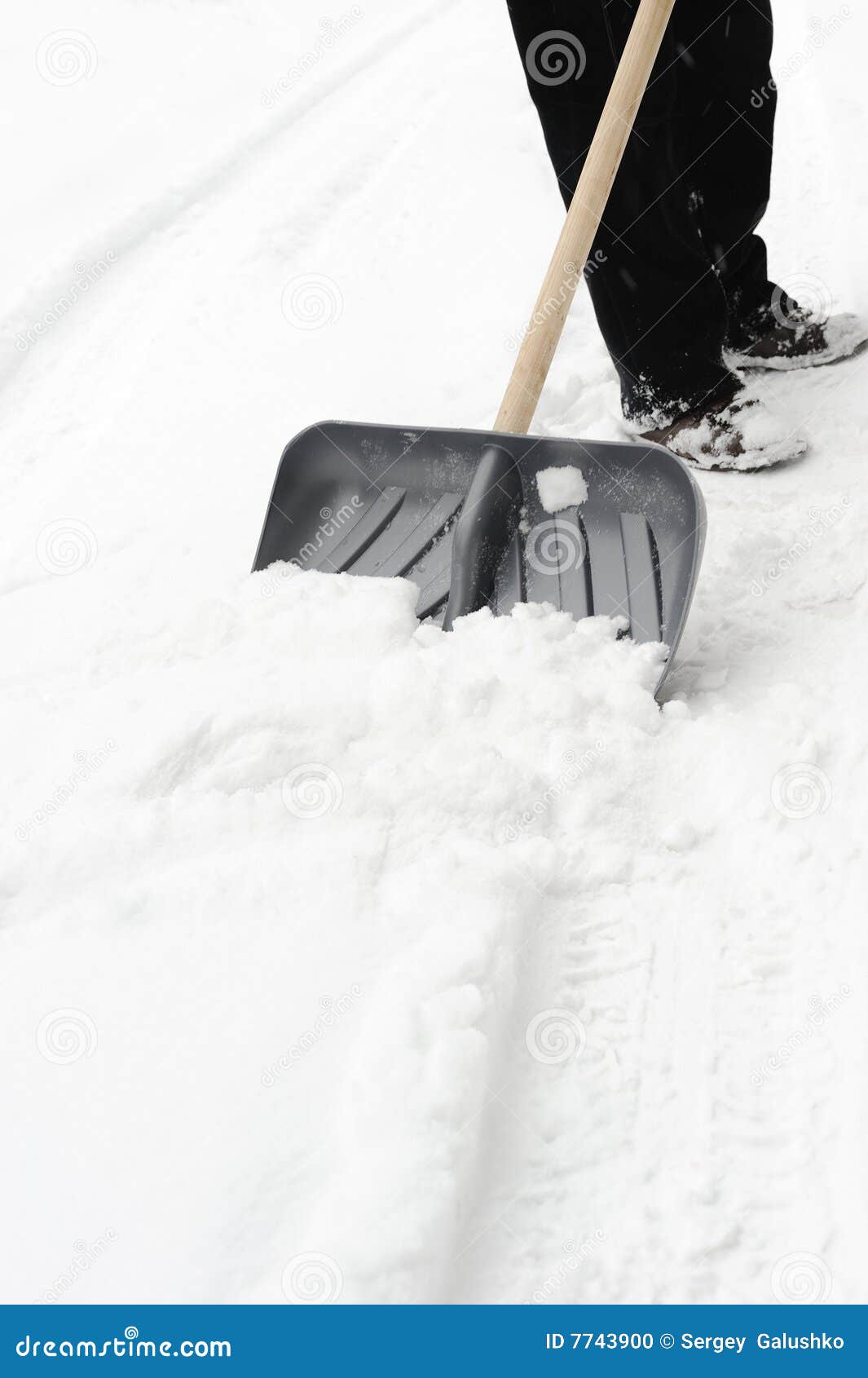 Cleaning of a snow stock photo. Image of handle, snow - 7743900