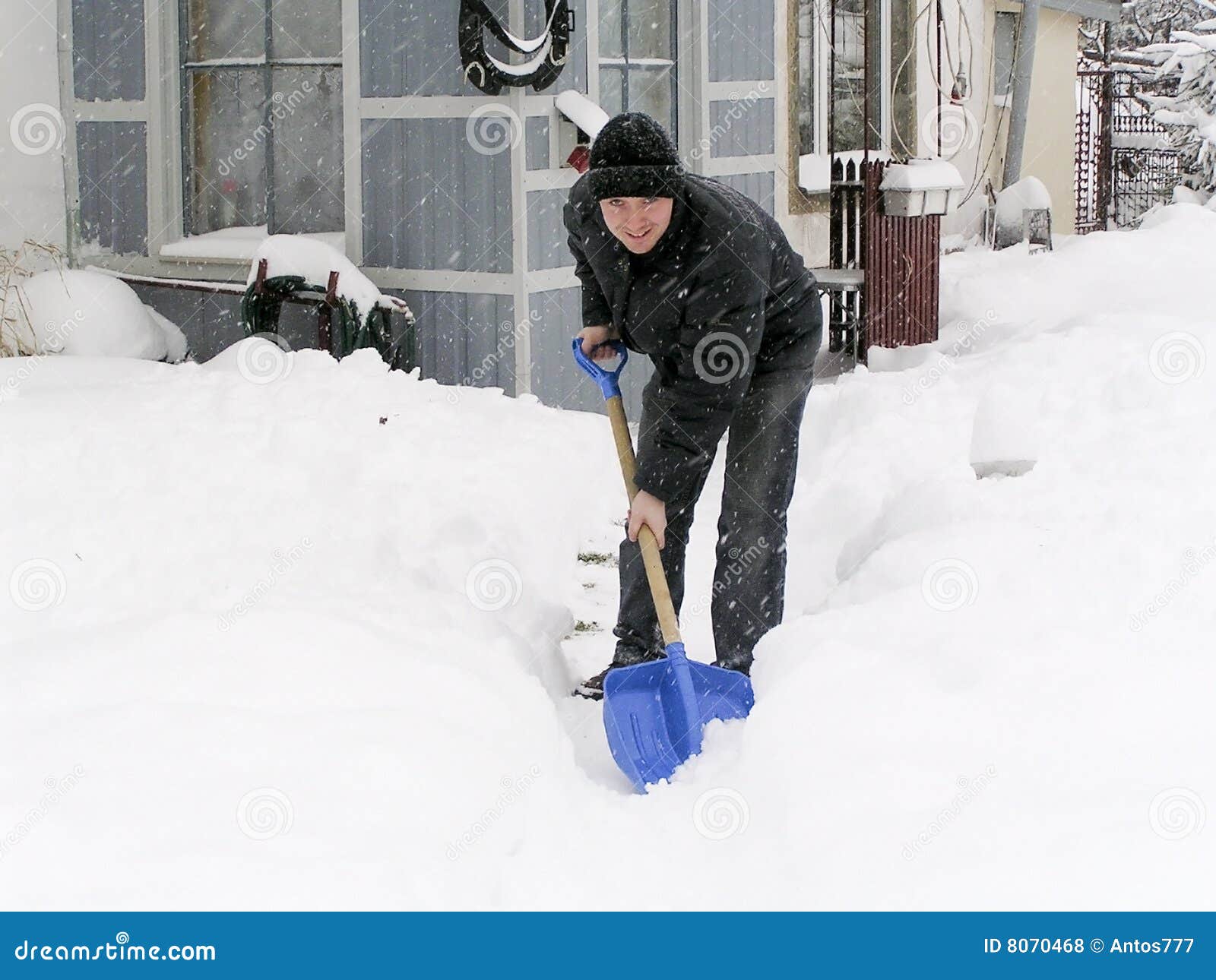Cleaning snow stock photo. Image of shovel, weather, cold - 8070468