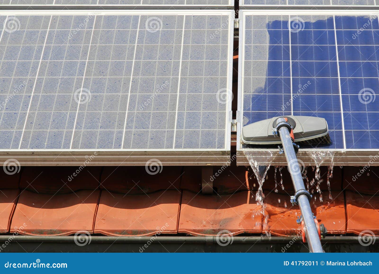 Cleaning solar panels stock image. Image of industry - 41792011