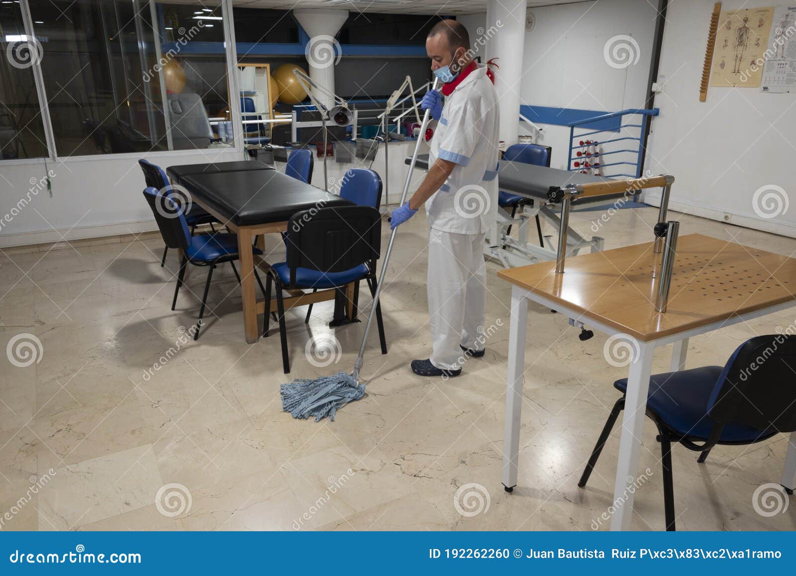 Cleaning Staff Cleaning Hospital Rooms Stock Photo - Image of cleaning ...