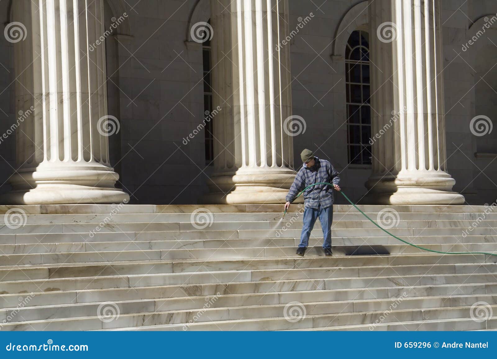 Cleaning the stairs editorial photo. Image of building - 659296