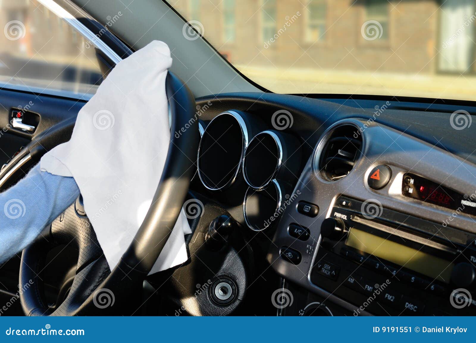 Cleaning steering wheel stock image. Image of steering - 9191551