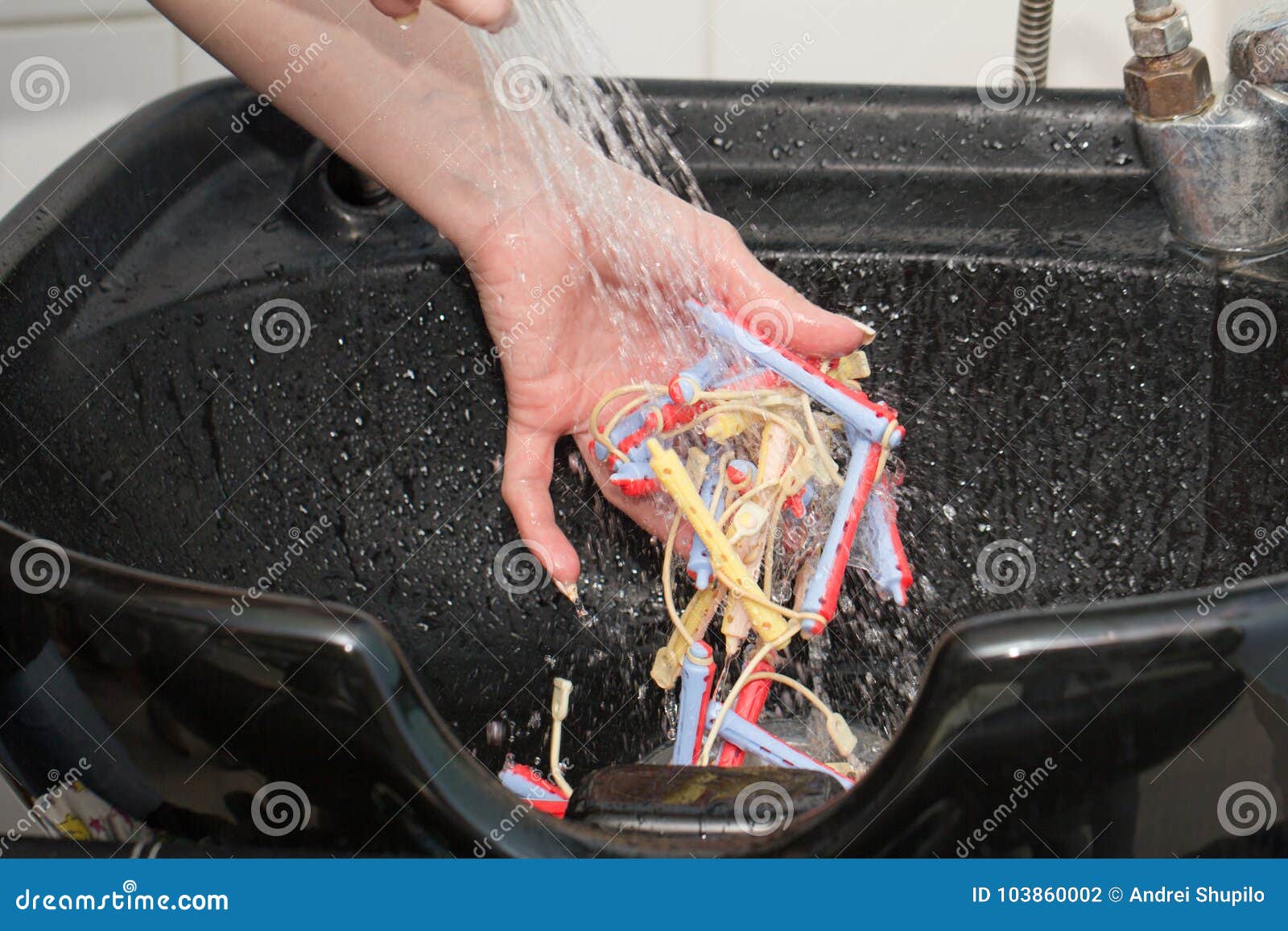 Cleaning Sticks for a Perm in Water Stock Photo - Image of perm, wash ...