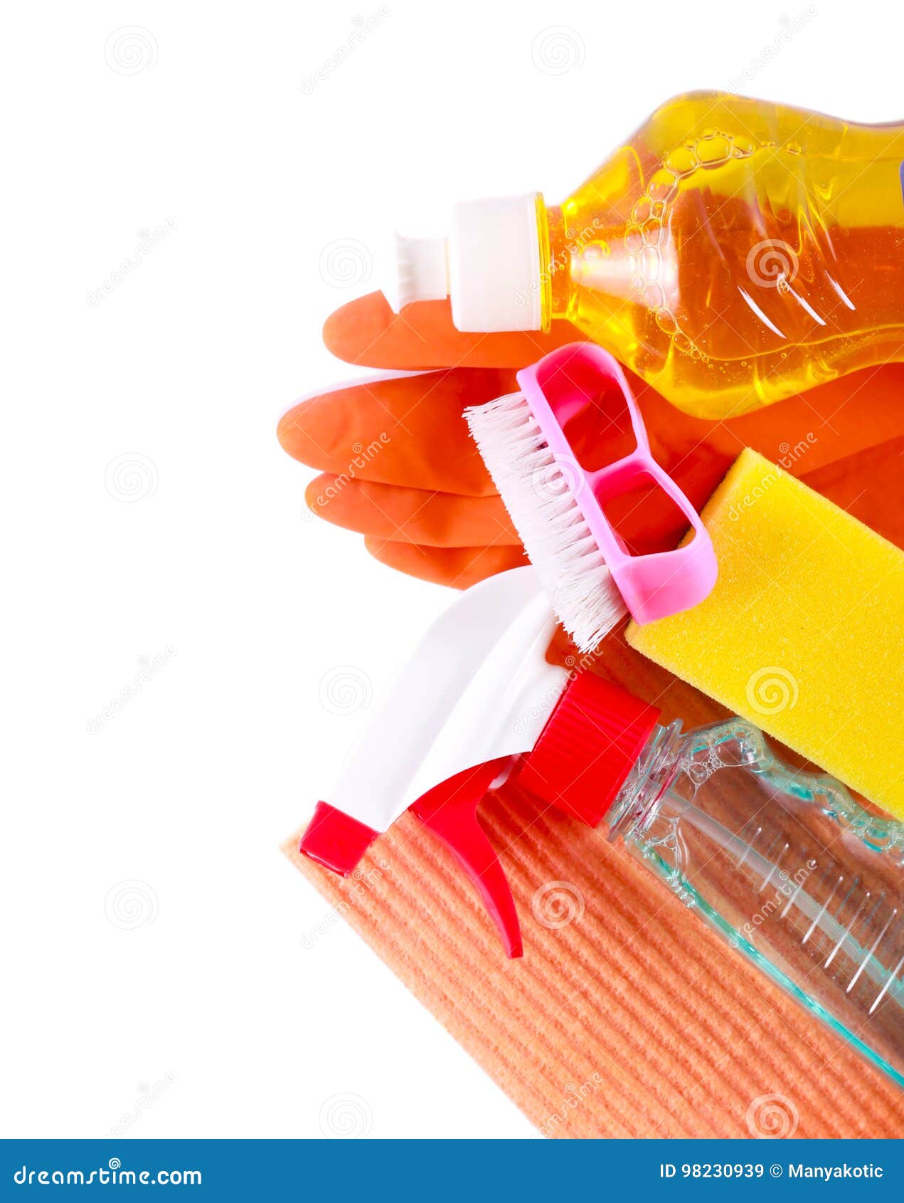 Cleaning Stuff Over White, Top View Stock Image - Image of clean ...