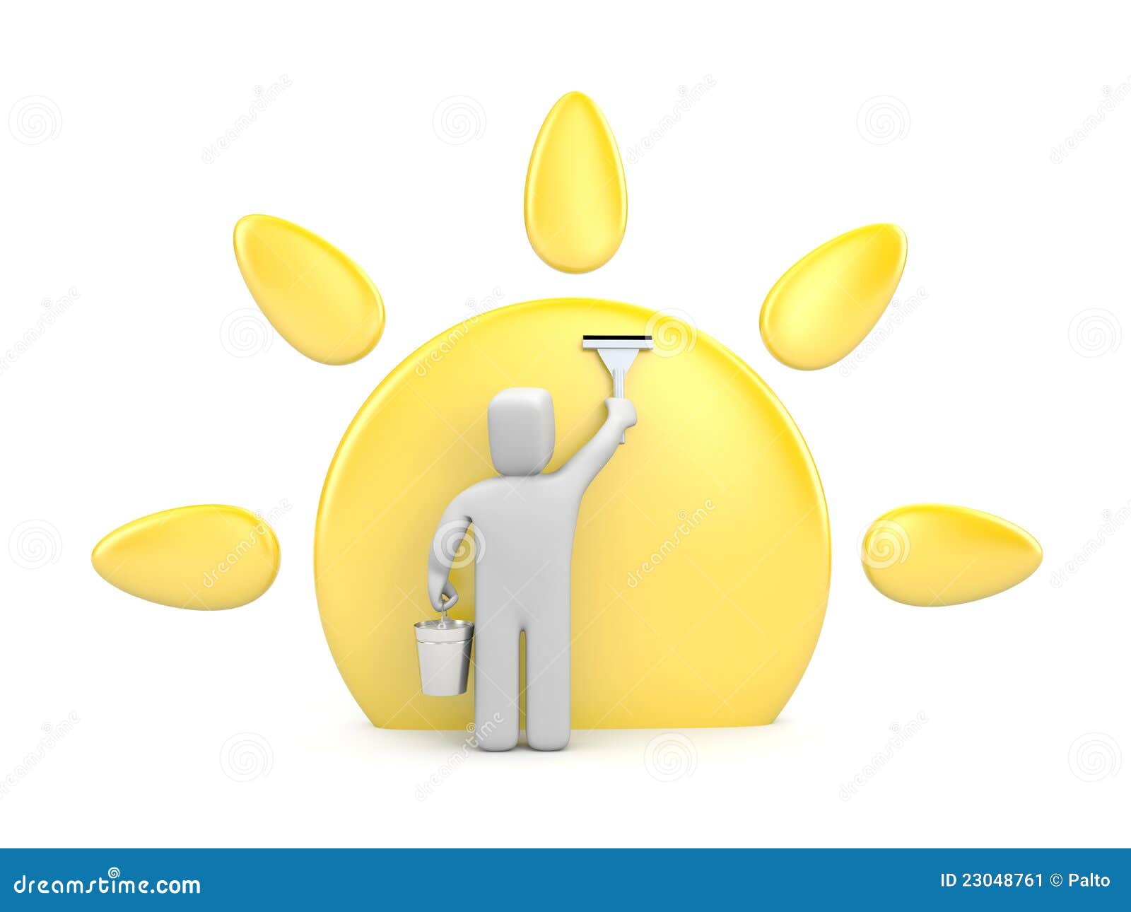 Cleaning of the Sun before Spring Stock Illustration - Illustration of ...
