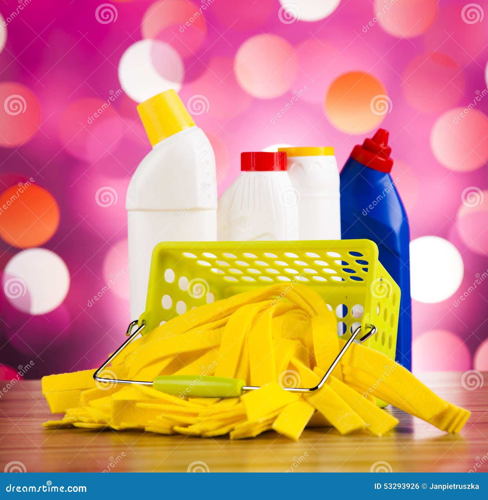 Cleaning Supplies,home Work Colorful Theme Stock Photo - Image of ...