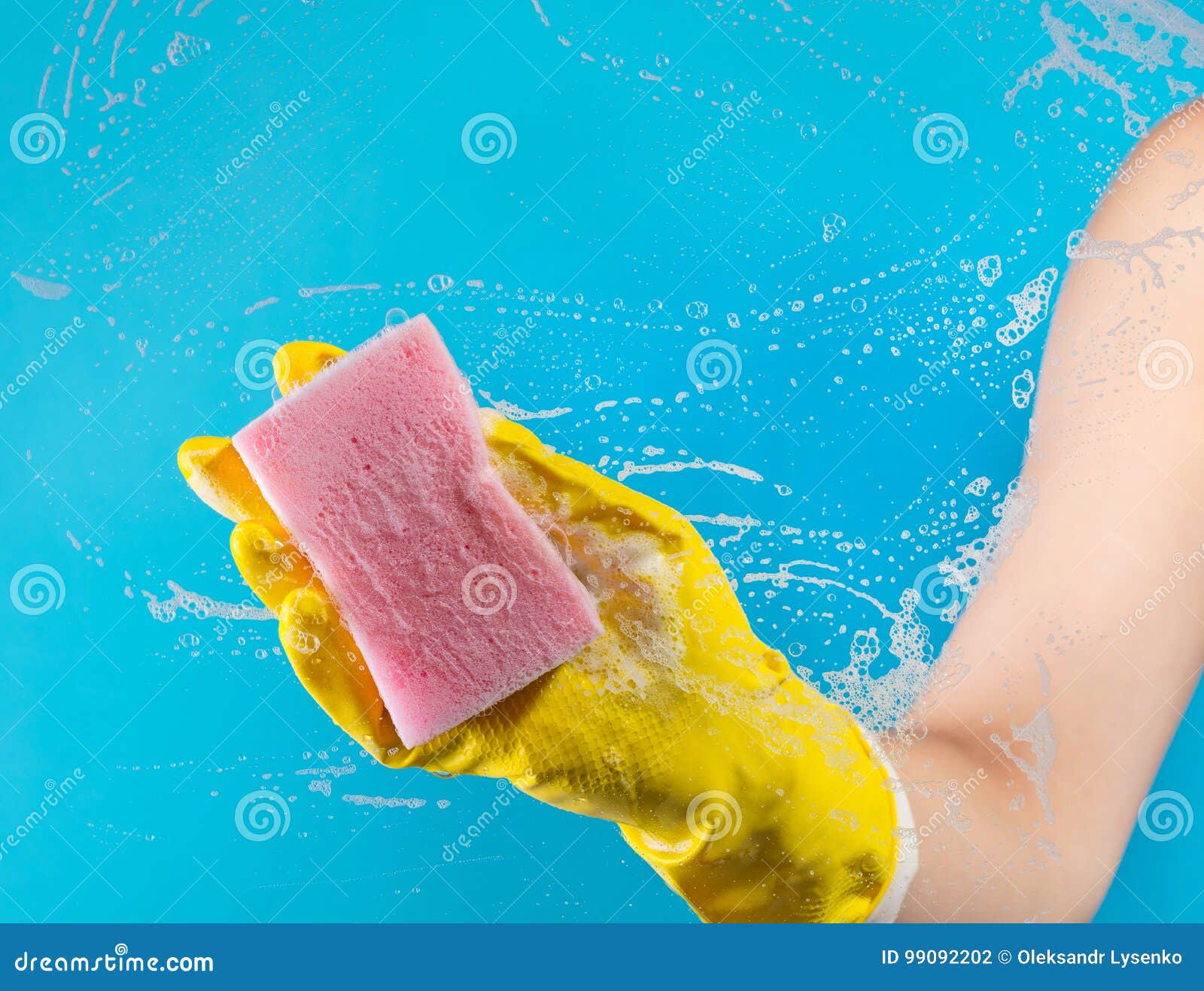 Cleaning the Surface with Cleaning Agent Stock Photo - Image of cloth ...
