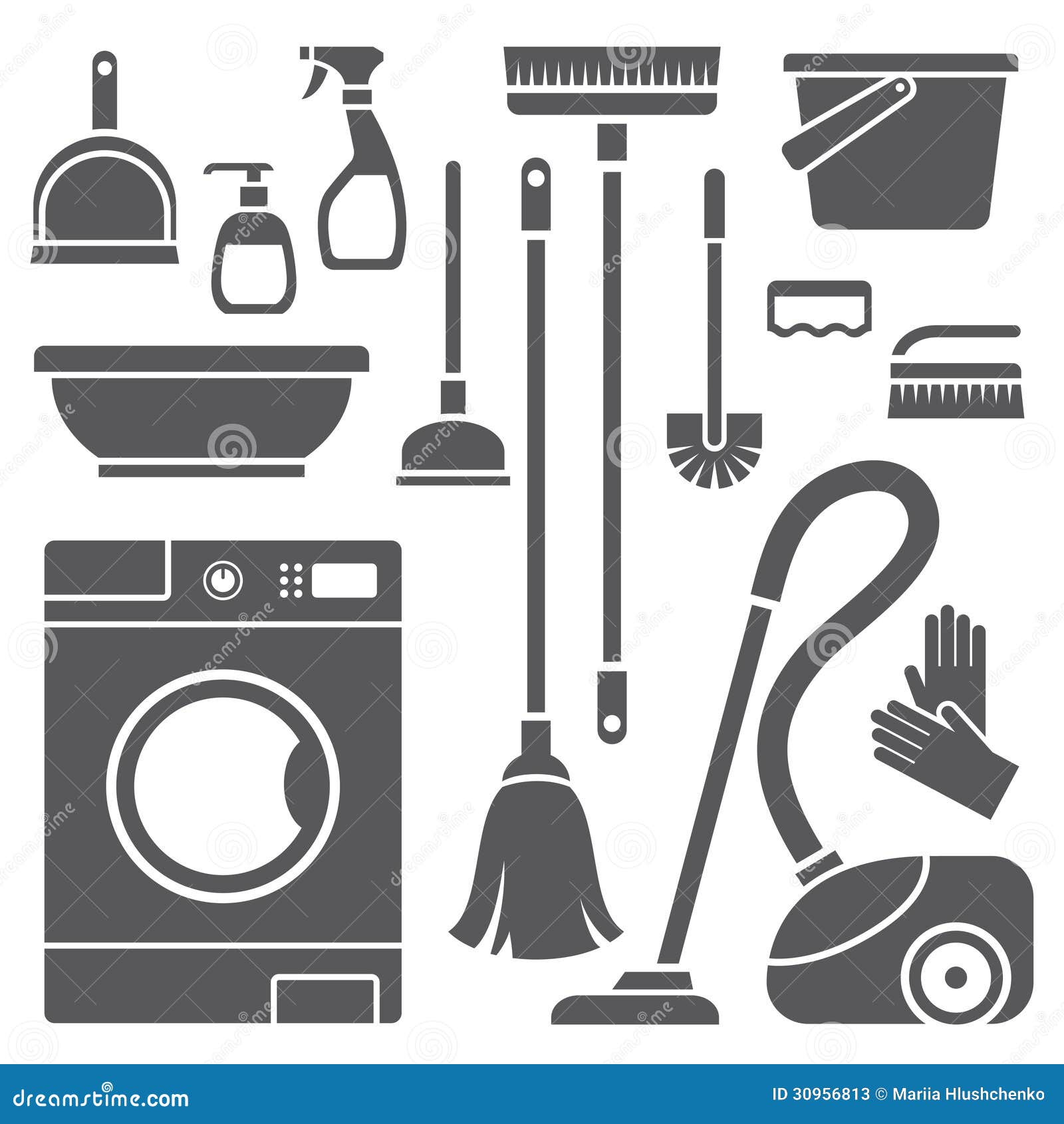 Cleaning symbols stock vector. Illustration of sponge - 30956813