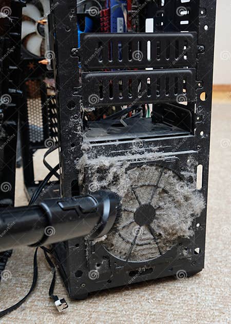 Cleaning the System Unit of Desktop Computer from Dust with a Vacuum ...