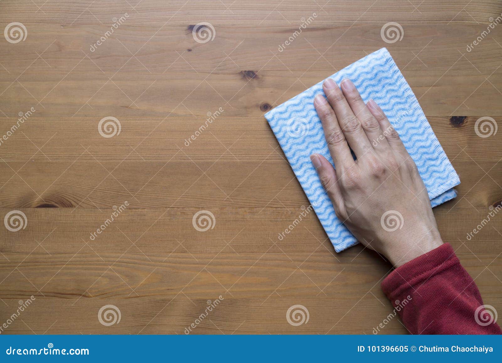 Cleaning Table by Woman Hand Stock Image - Image of cleaning, blue ...
