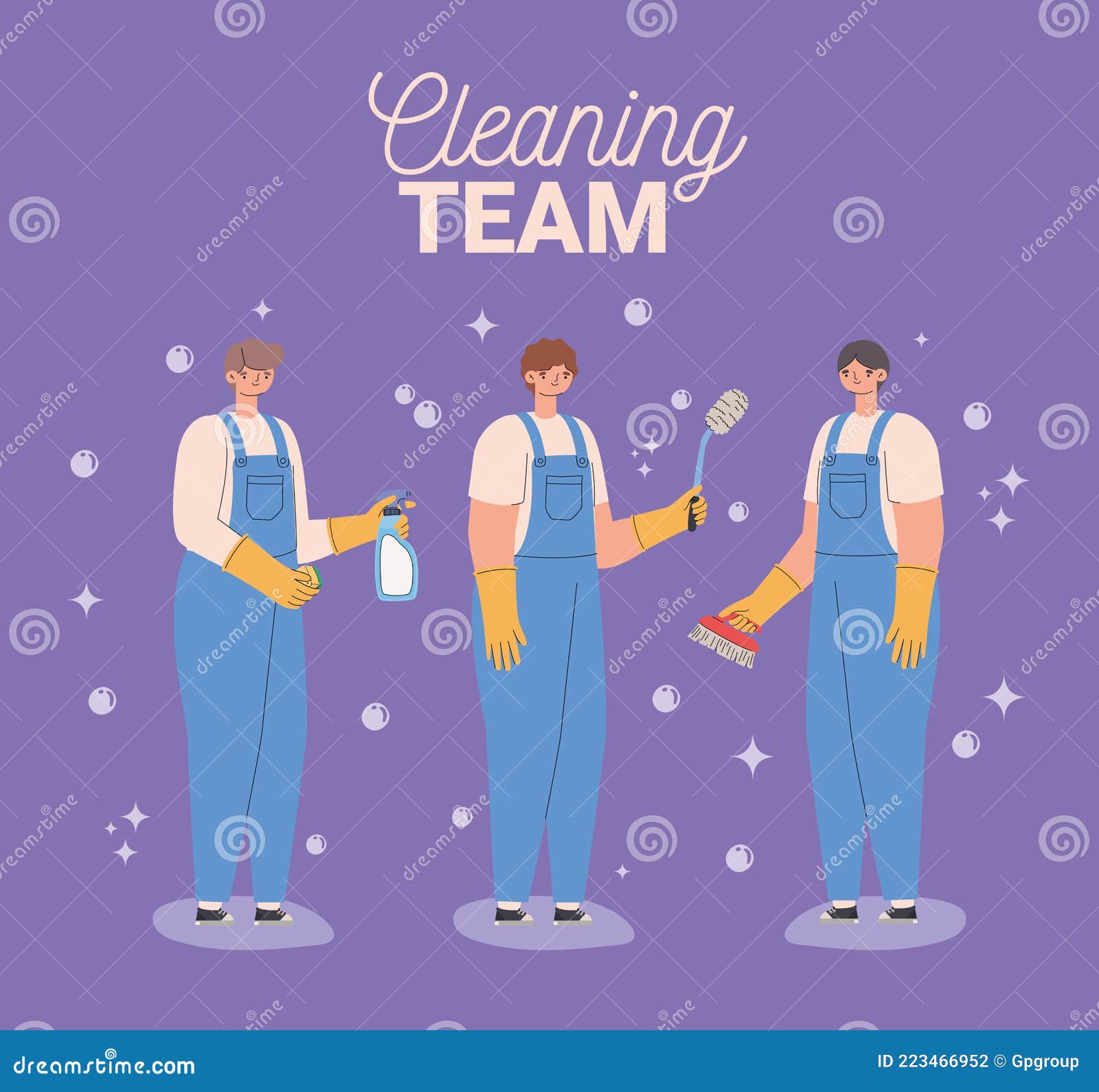 Cleaning team poster stock vector. Illustration of bath - 223466952