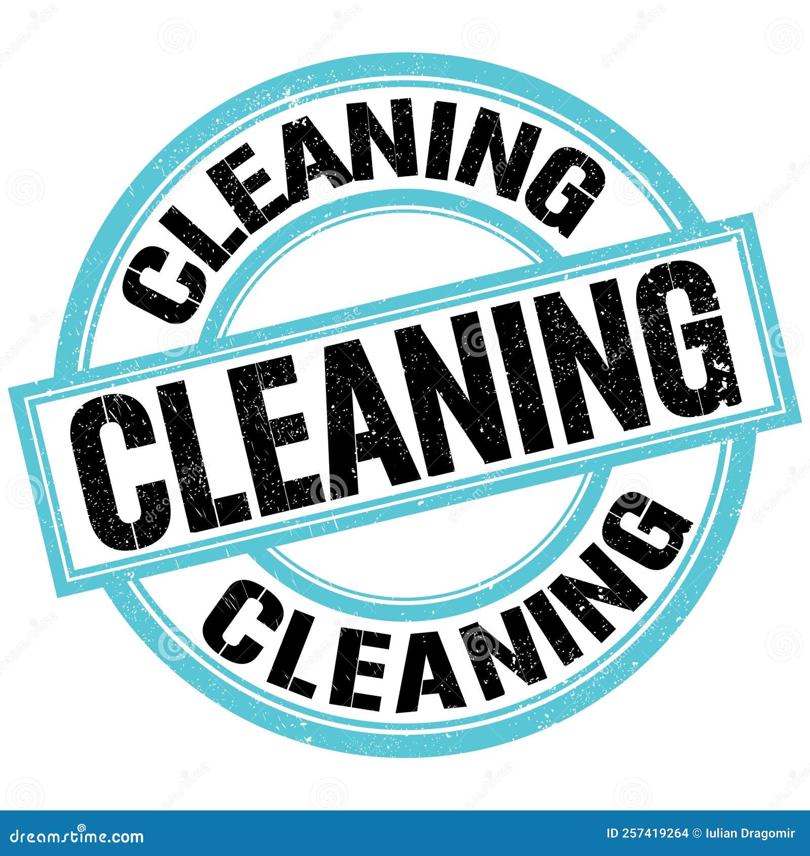 CLEANING Text on Blue-black Round Stamp Sign Stock Photo - Image of ...