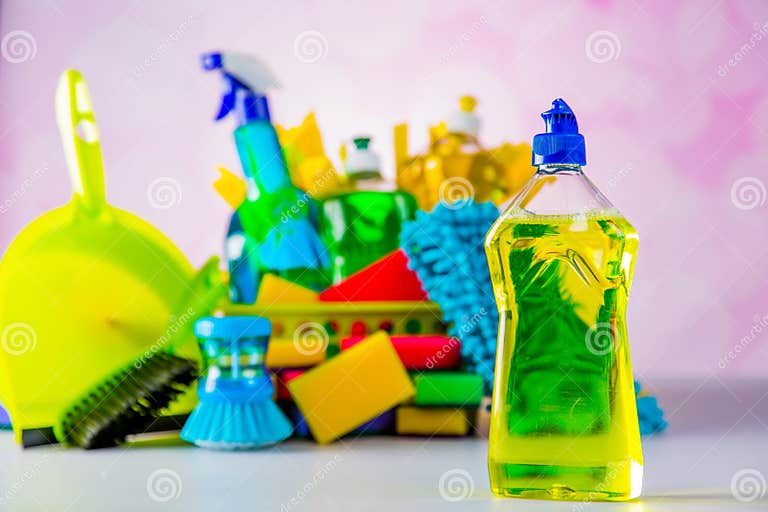Cleaning Theme with Cleaning Stuff Stock Image - Image of cleaner ...