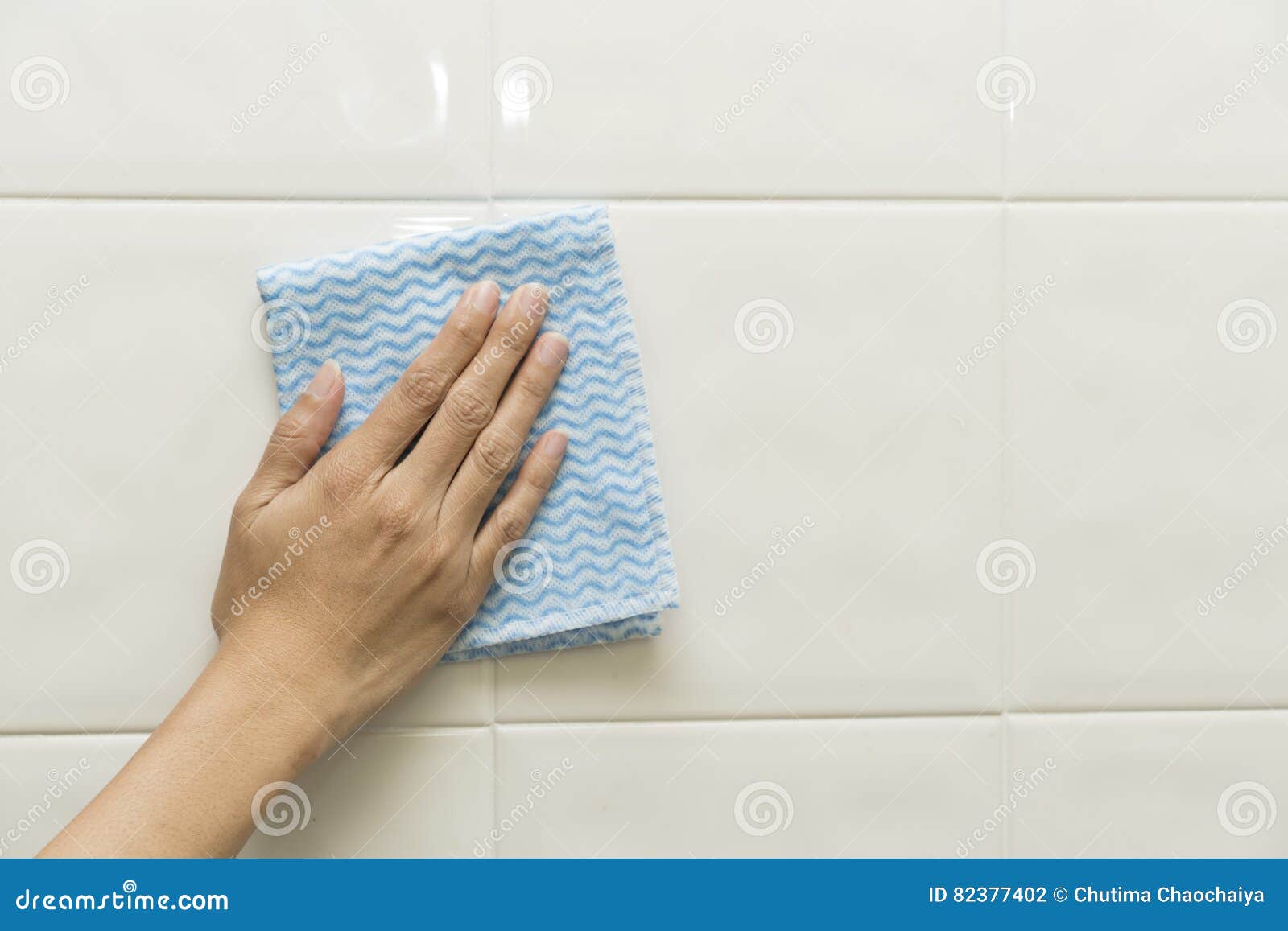 Cleaning Tile Wall by Woman Hand Stock Photo - Image of room, ceramic ...