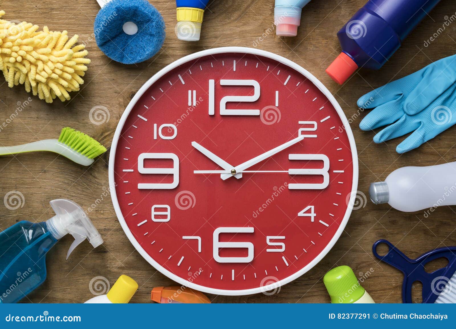 Cleaning Time with Cleaning Materials and Tools Stock Image - Image of ...