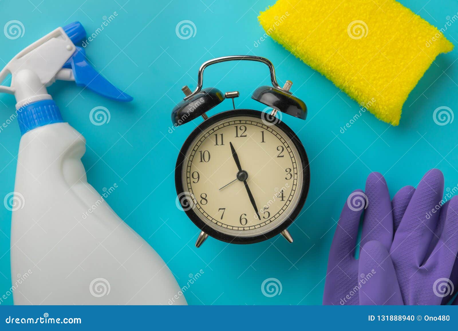 Cleaning Time with Cleaning Materials and Tools Stock Photo - Image of ...
