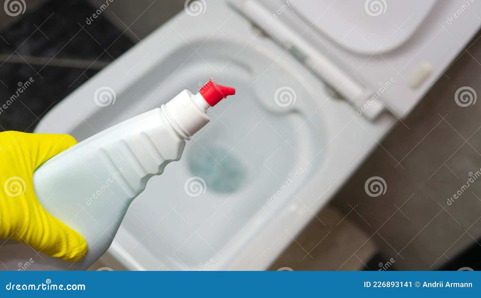 Cleaning the Toilet Bowl with Detergent Stock Image - Image of apron ...