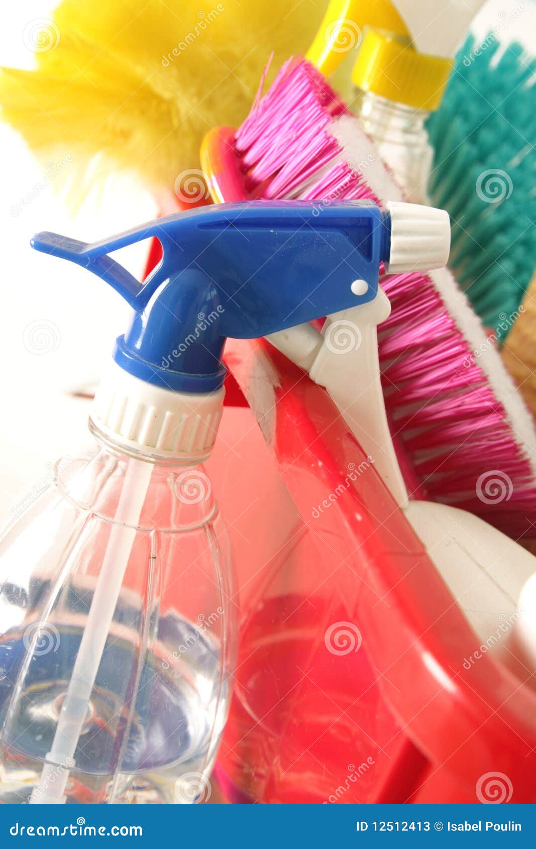Cleaning tools stock image. Image of liquid, bottle, house - 12512413