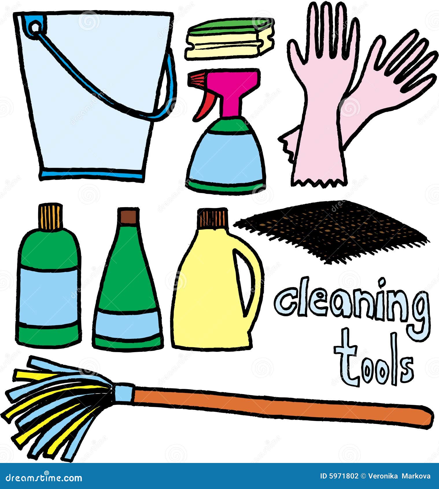 Cleaning tools stock vector. Illustration of swab, work - 5971802