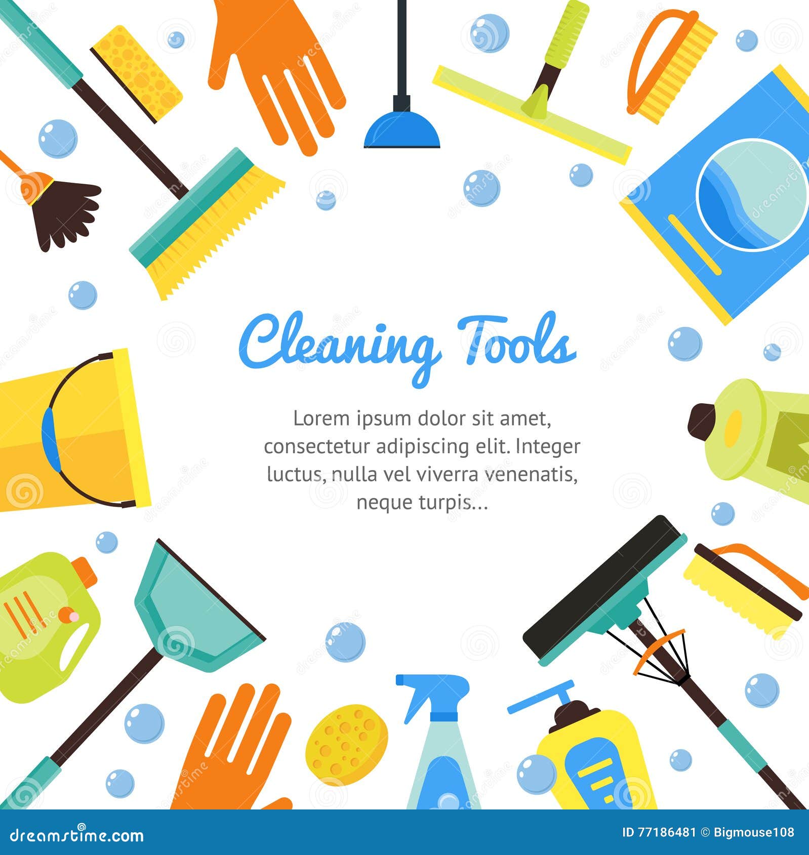 Cleaning Tools Banner for House Services. Vector Stock Vector ...