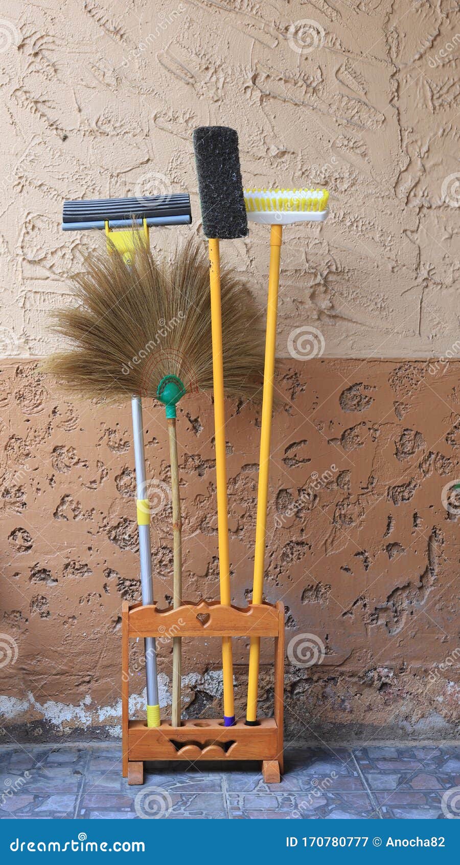 Cleaning Tools, Broom Mob Brush. Stock Image - Image of people ...