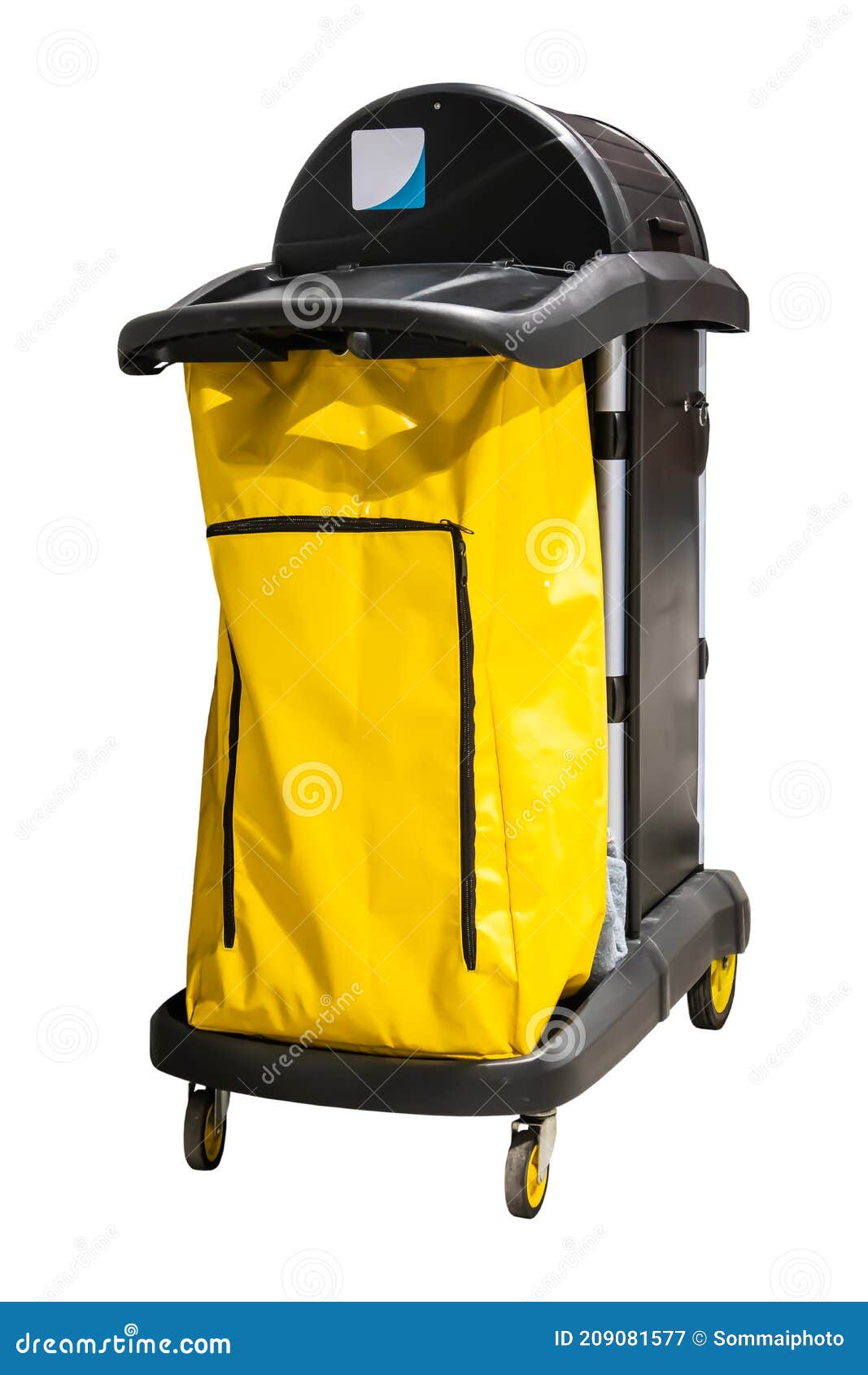 Cleaning Tools Cart Isolated on White Stock Image - Image of room ...