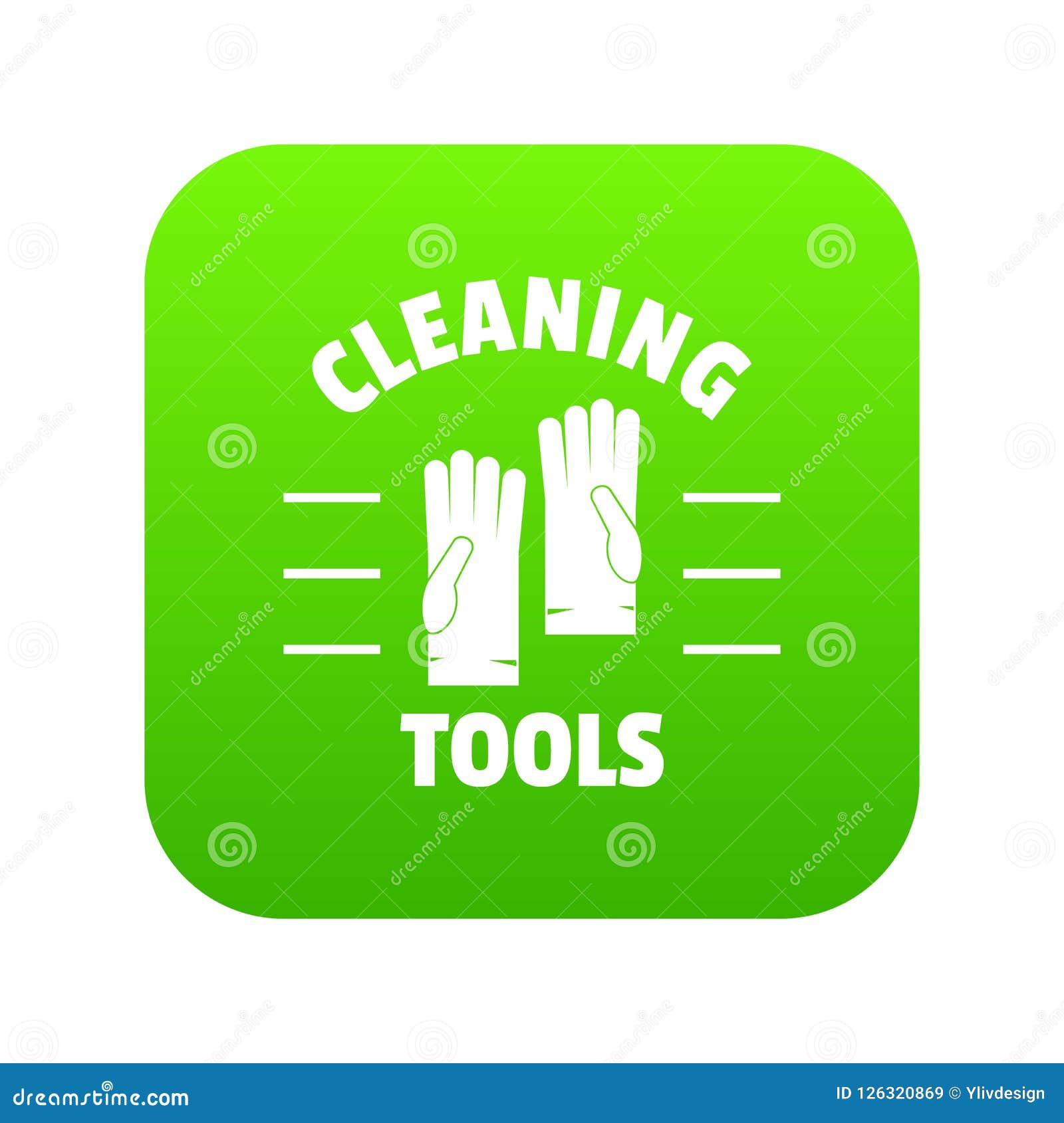 Cleaning Tools Icon Green Vector Stock Vector - Illustration of green ...