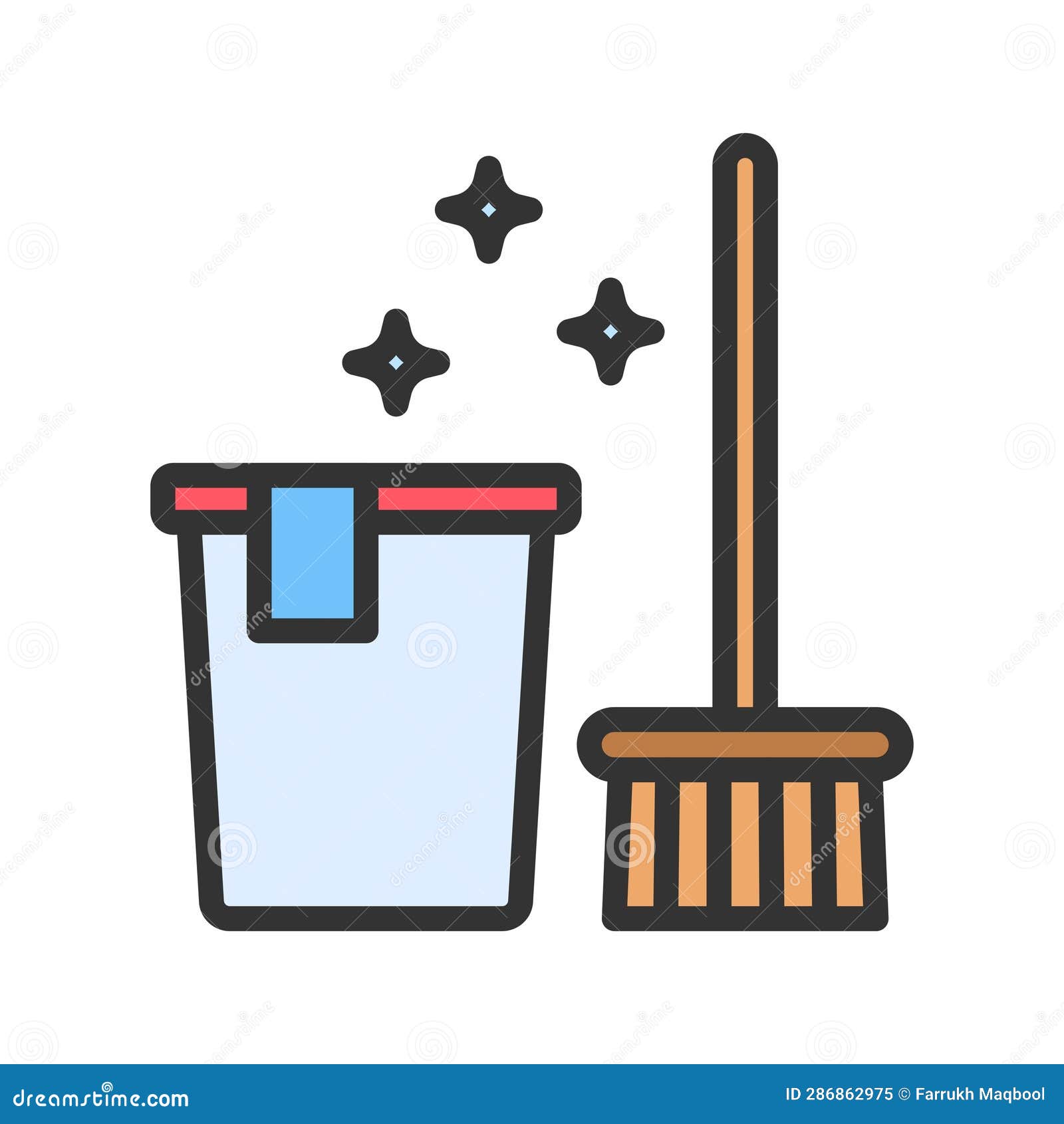 Cleaning Tools Icon Image. stock vector. Illustration of clean - 286862975